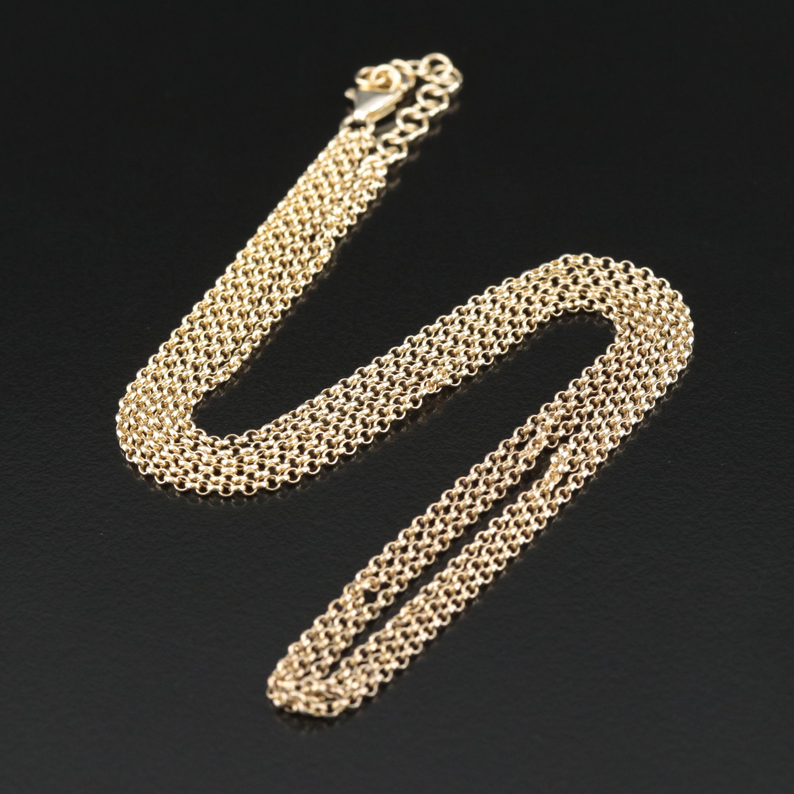 Sterling Triple-Strand Rolo Chain Necklace | Everything But The House
