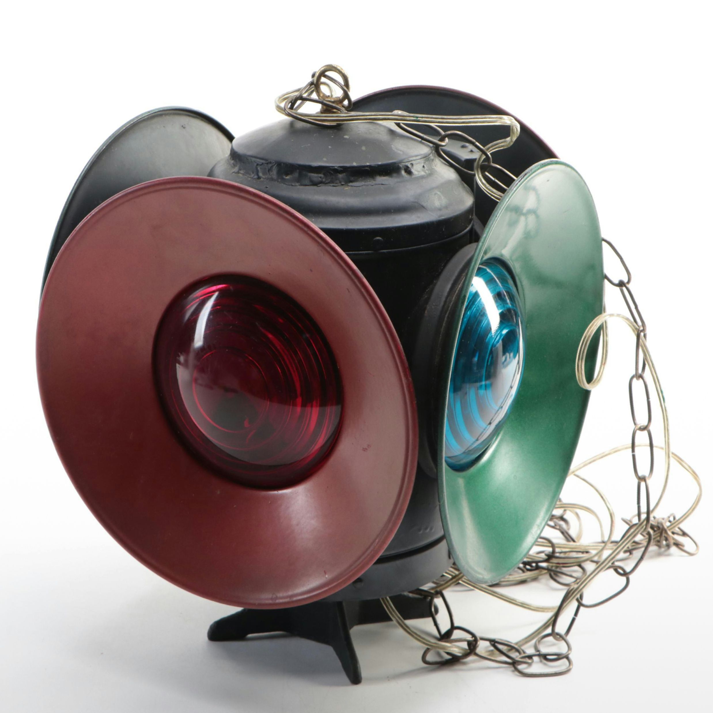 Railroad 4-Way Switch Signal Lamp with Stand, Mid-20th Century | EBTH