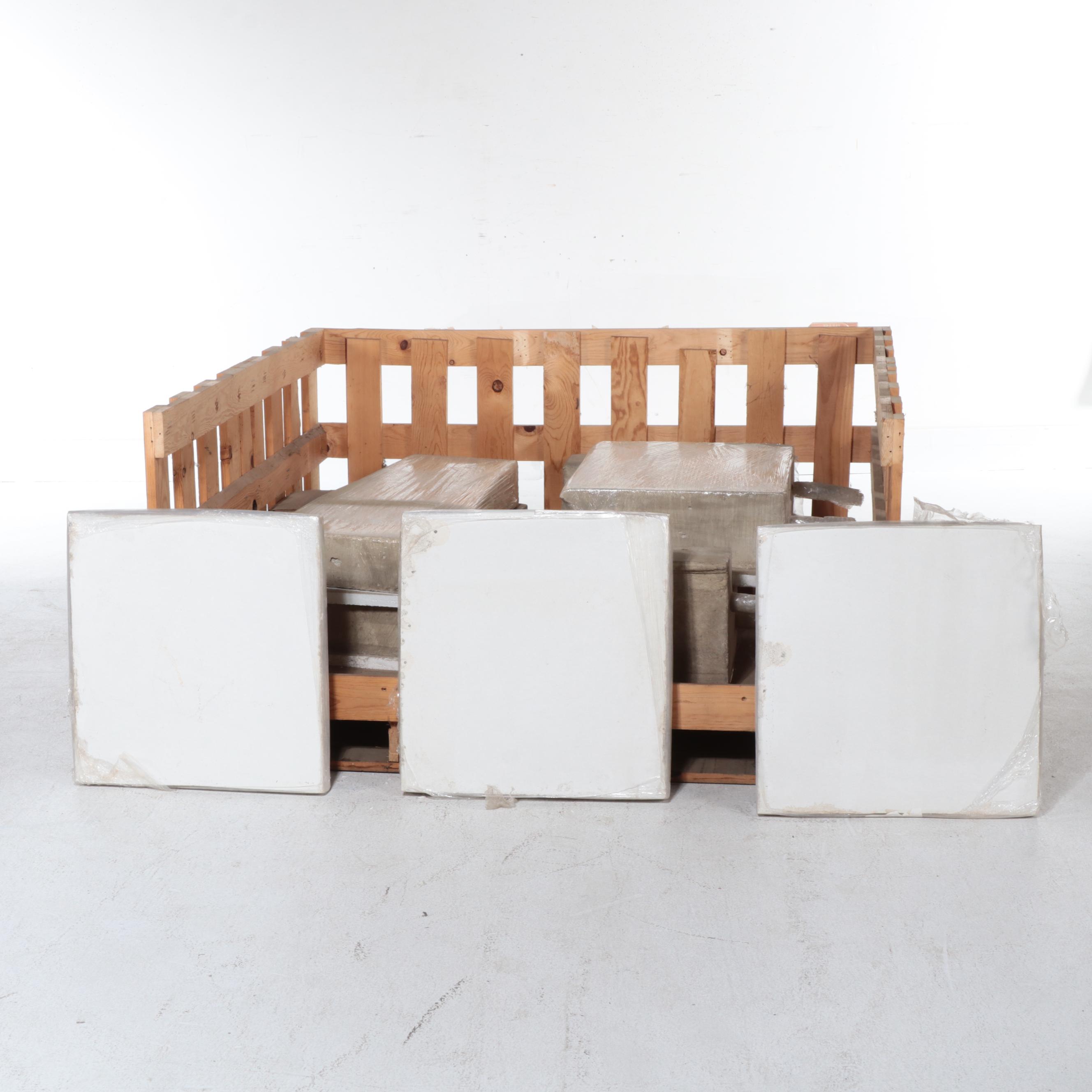 Formations Curved Leg Cast Stone Fireplace | EBTH