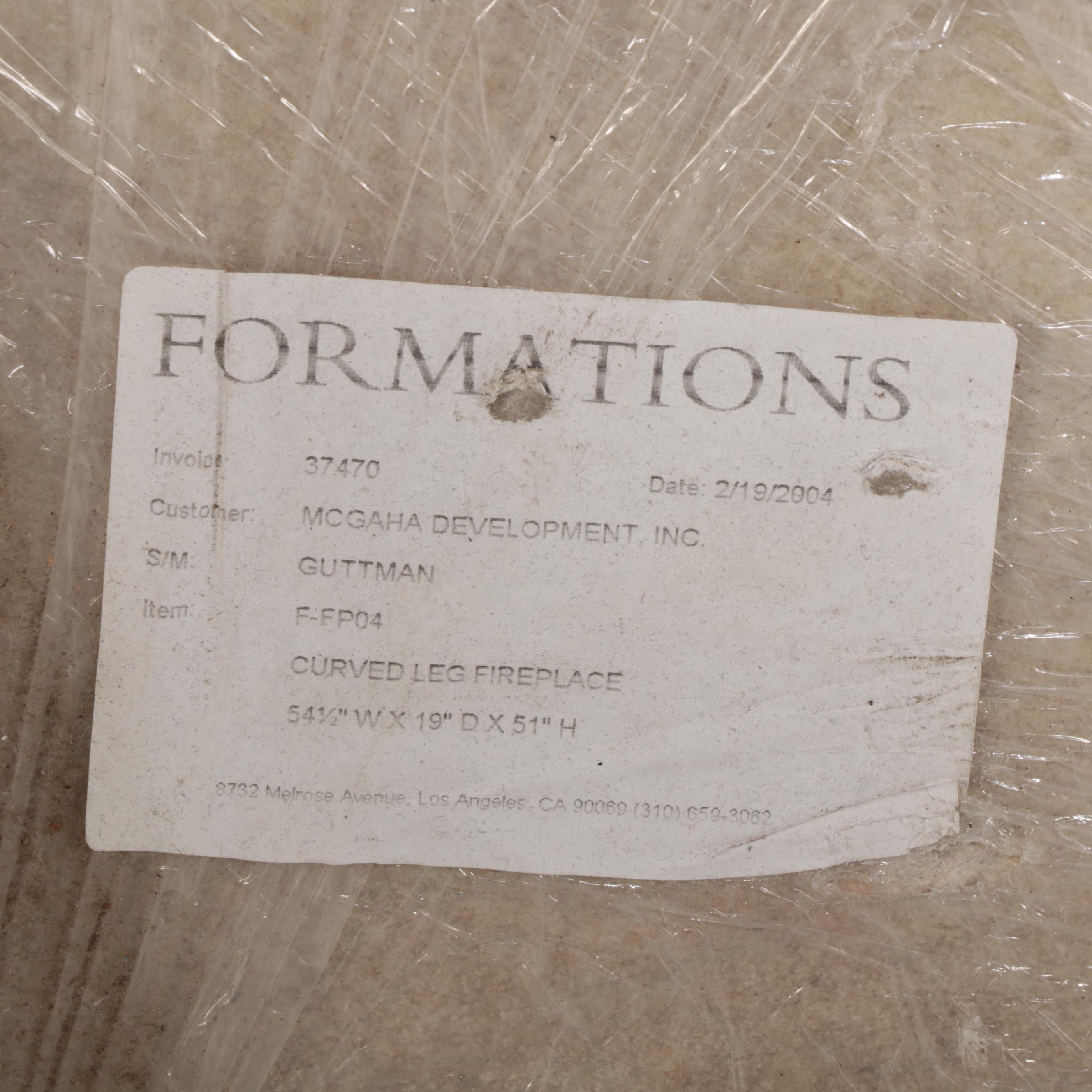 Formations Curved Leg Cast Stone Fireplace | EBTH