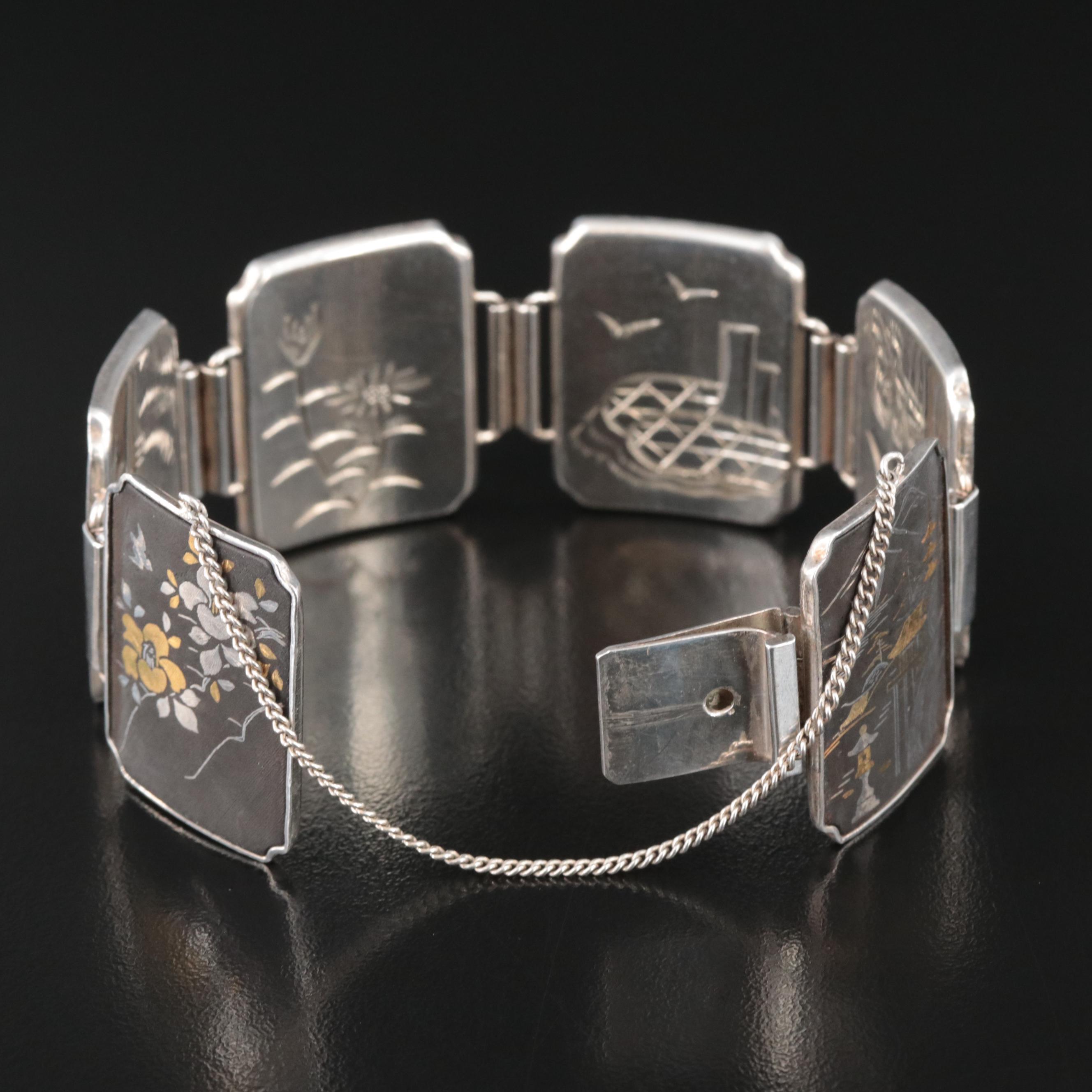 Amita Japanese Sterling Damascene Bracelet | Everything But The House