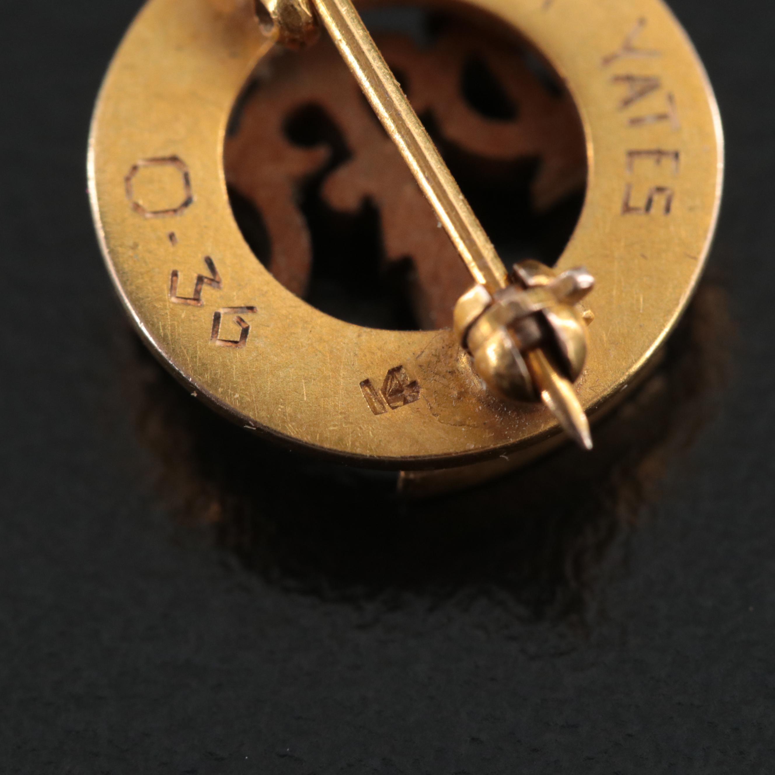 10K and 14K Emerald, Pearl and Diamond Fraternal Pins | Everything But ...