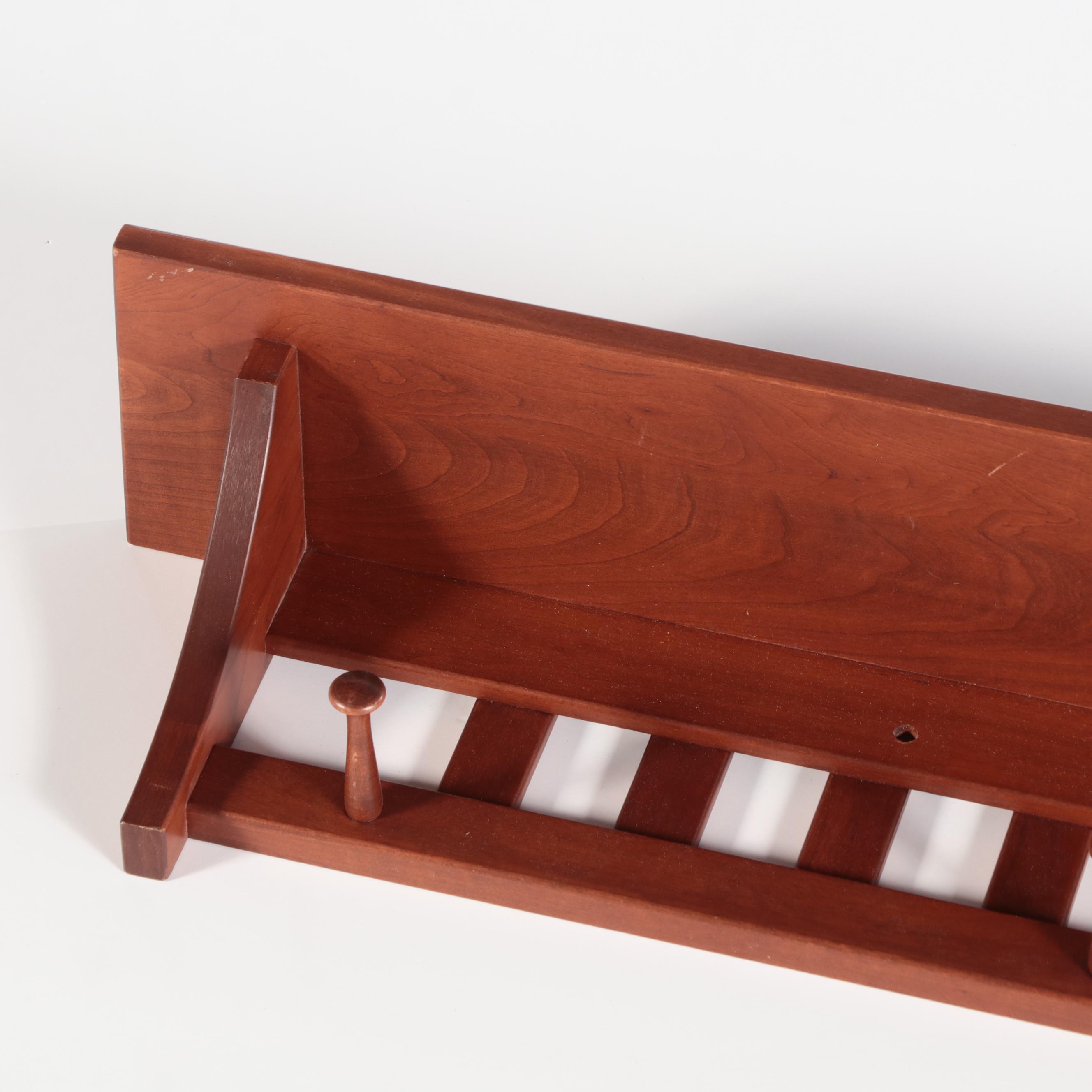 Shaker Style Cherrywood Plate Rack with Hanging Pegs | EBTH