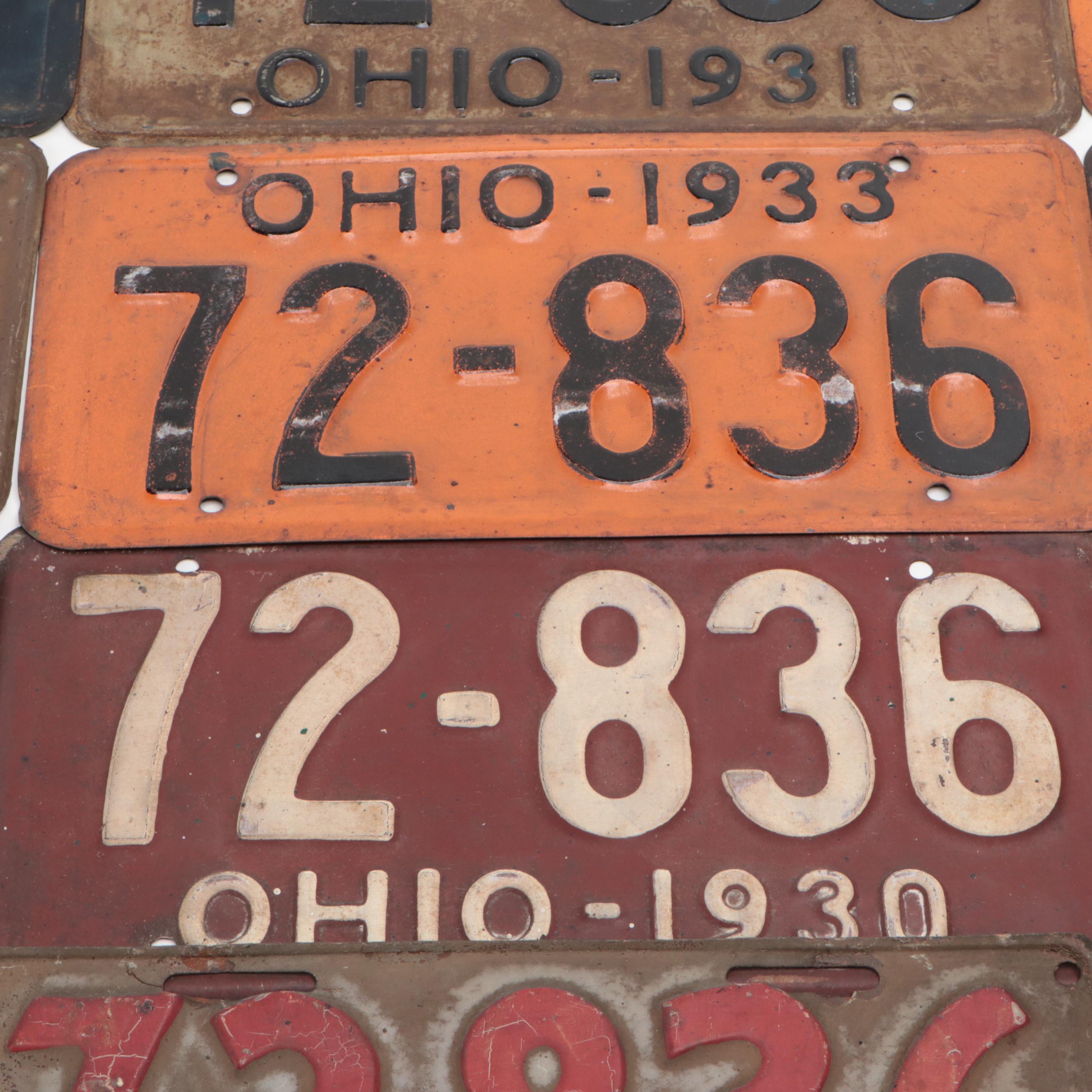 Ohio Vehicle License Plates, Early to Mid-20th Century | Everything But ...
