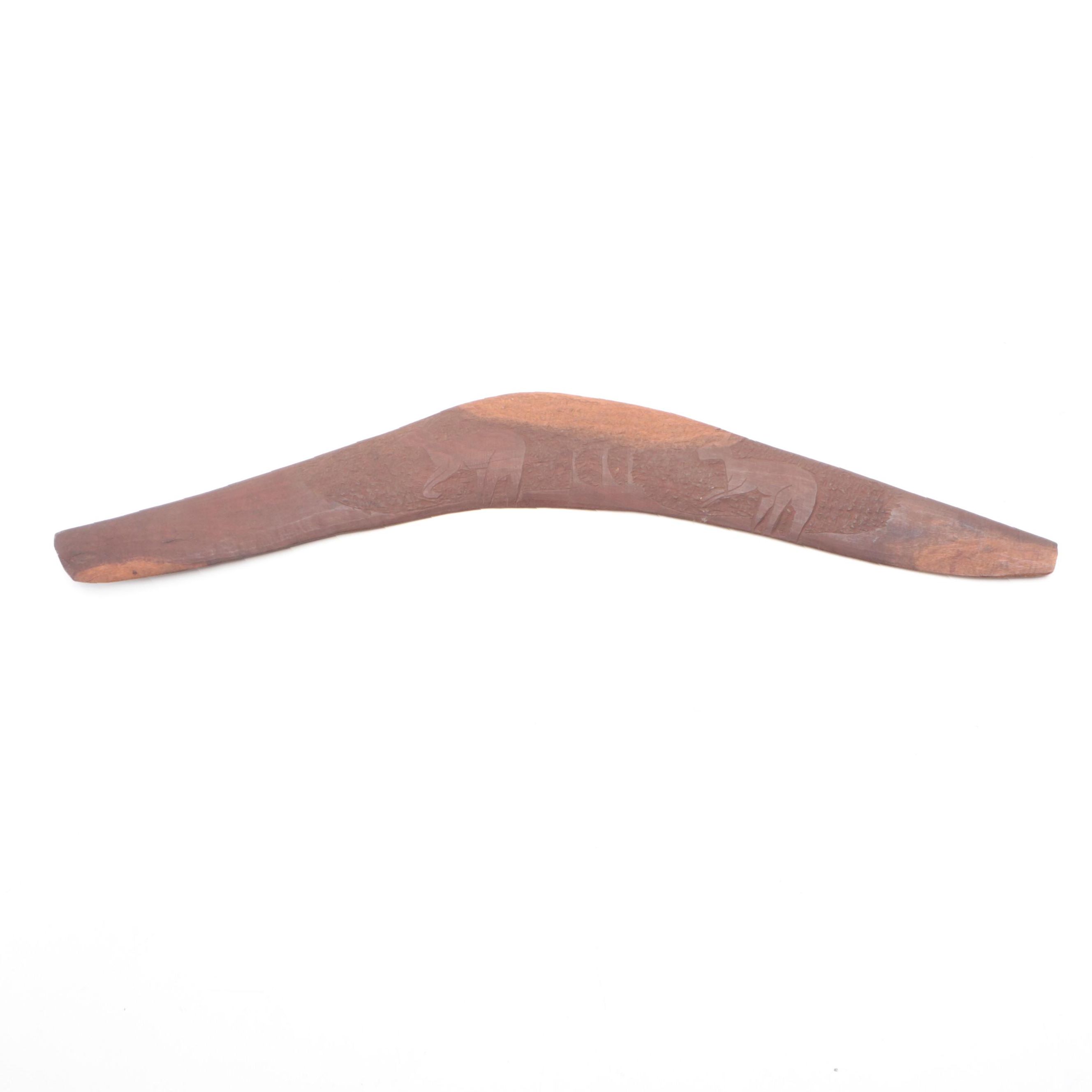 Australian Hand Carved Wooden Boomerang | Everything But The House