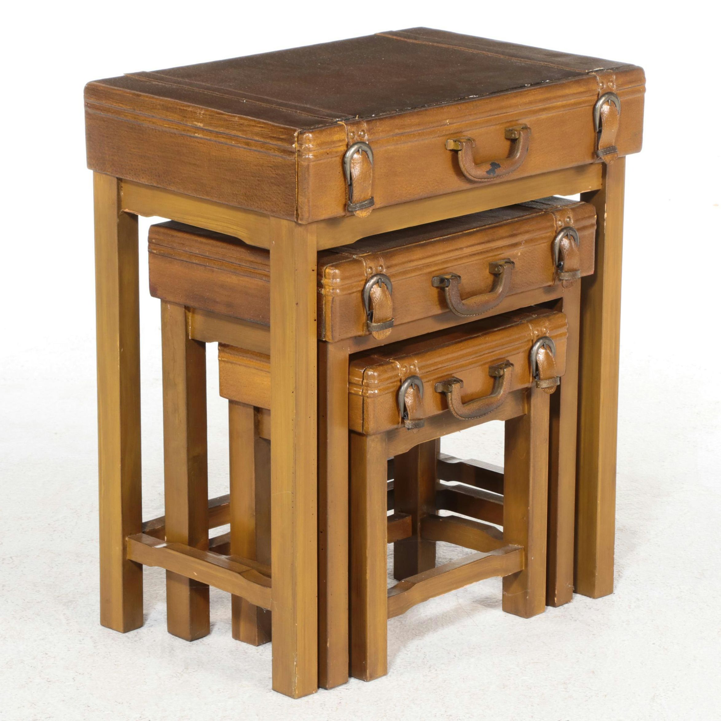 Set of Three Suitcase-Form Nesting Tables | EBTH