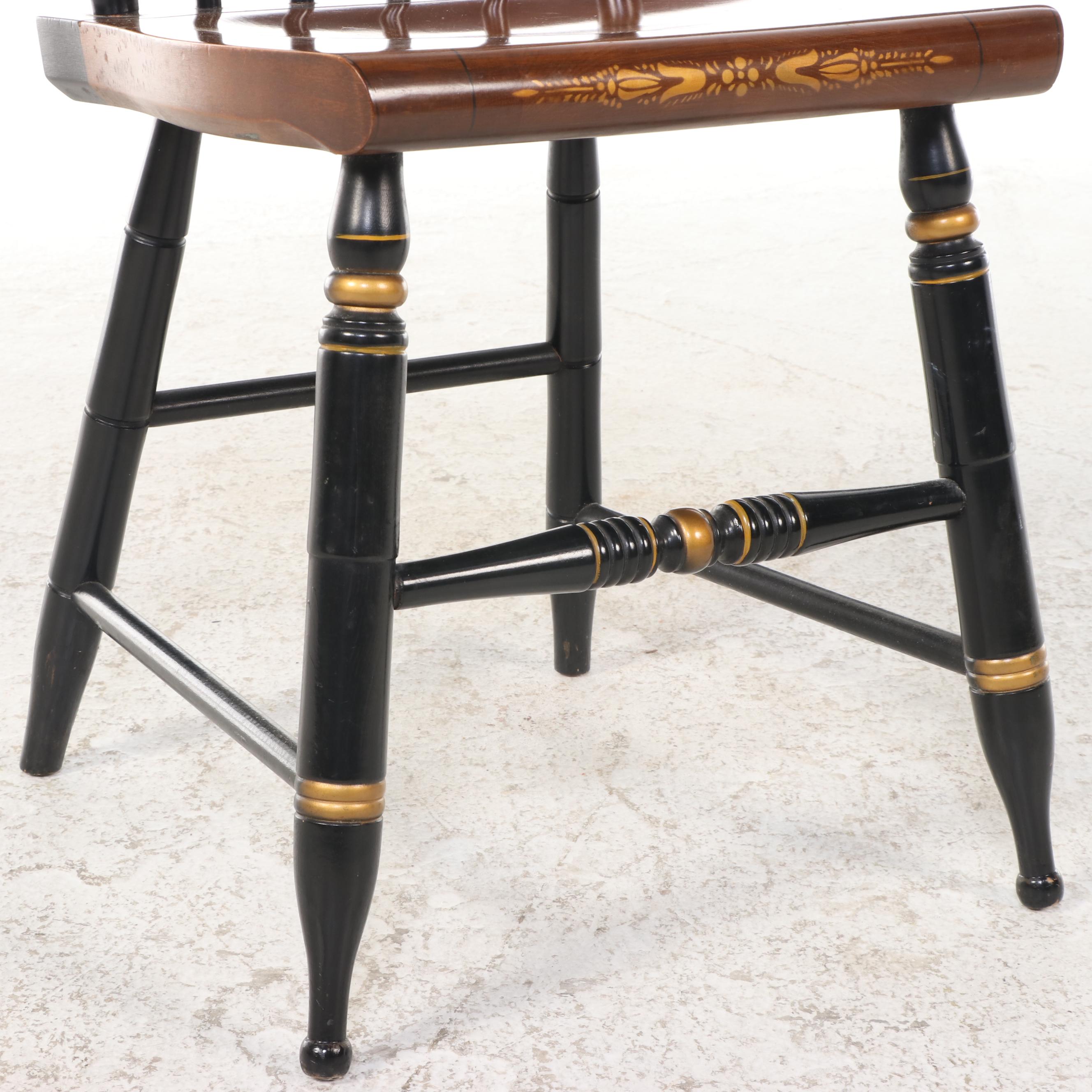 L. Hitchcock Federal Style Ebonized and Gilt-Stenciled Maple "Fancy ...