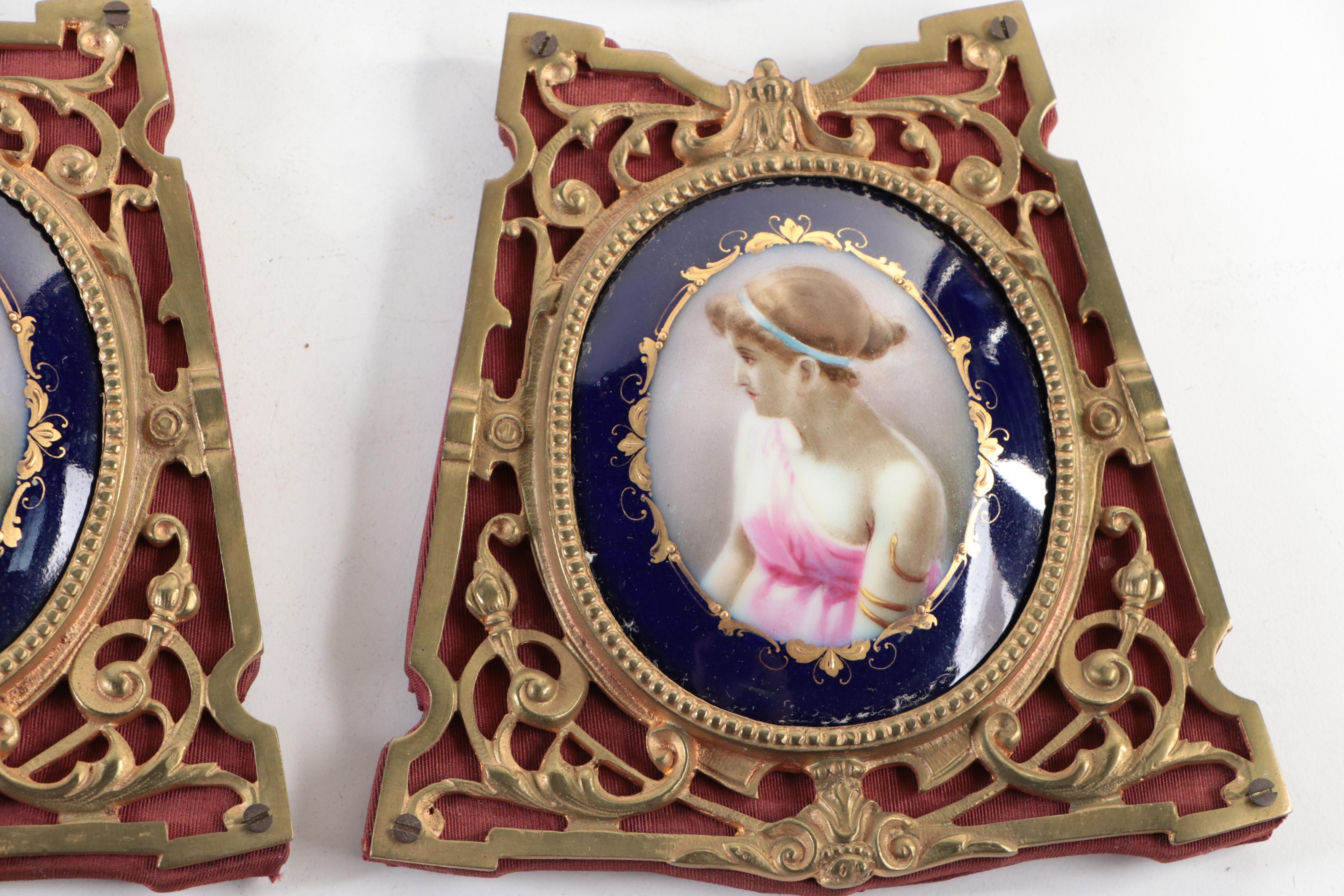 Miniature Hand-Painted Porcelain Portrait Plaques | Everything But The ...