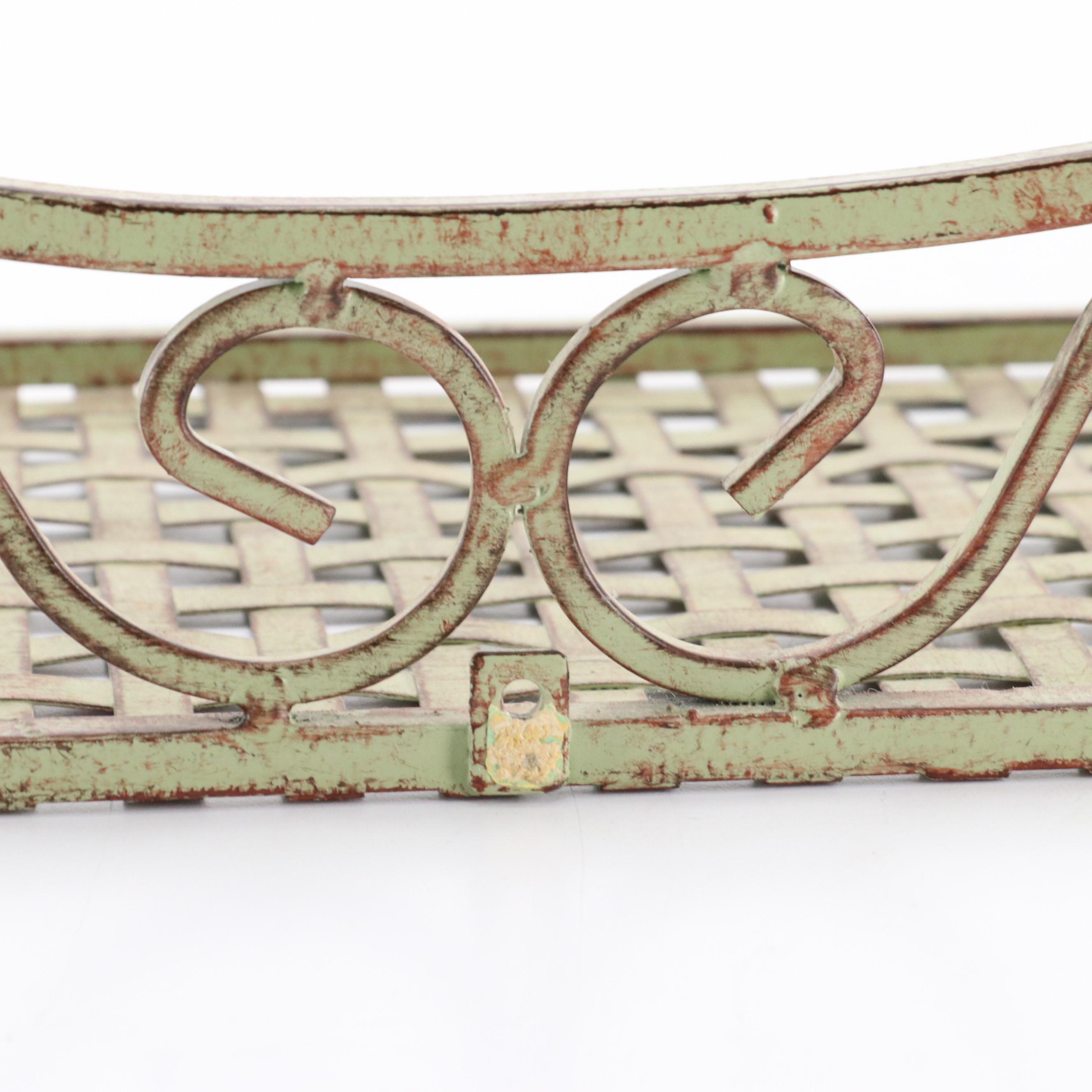 Painted Metal Lattice Wall Hanging Decorative Shelf | Everything But ...