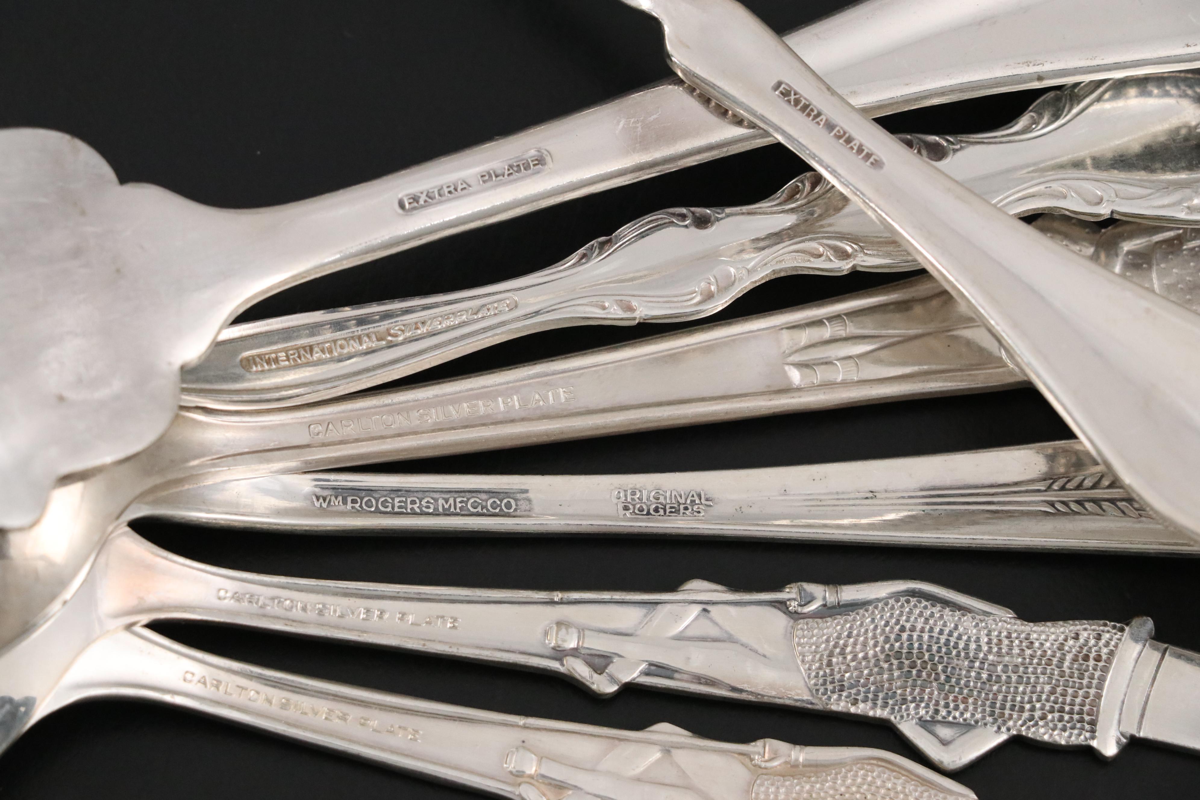 Wm. Rogers and Sons Tongs, Oneida Tudor Plate Cups, More Utensils and ...