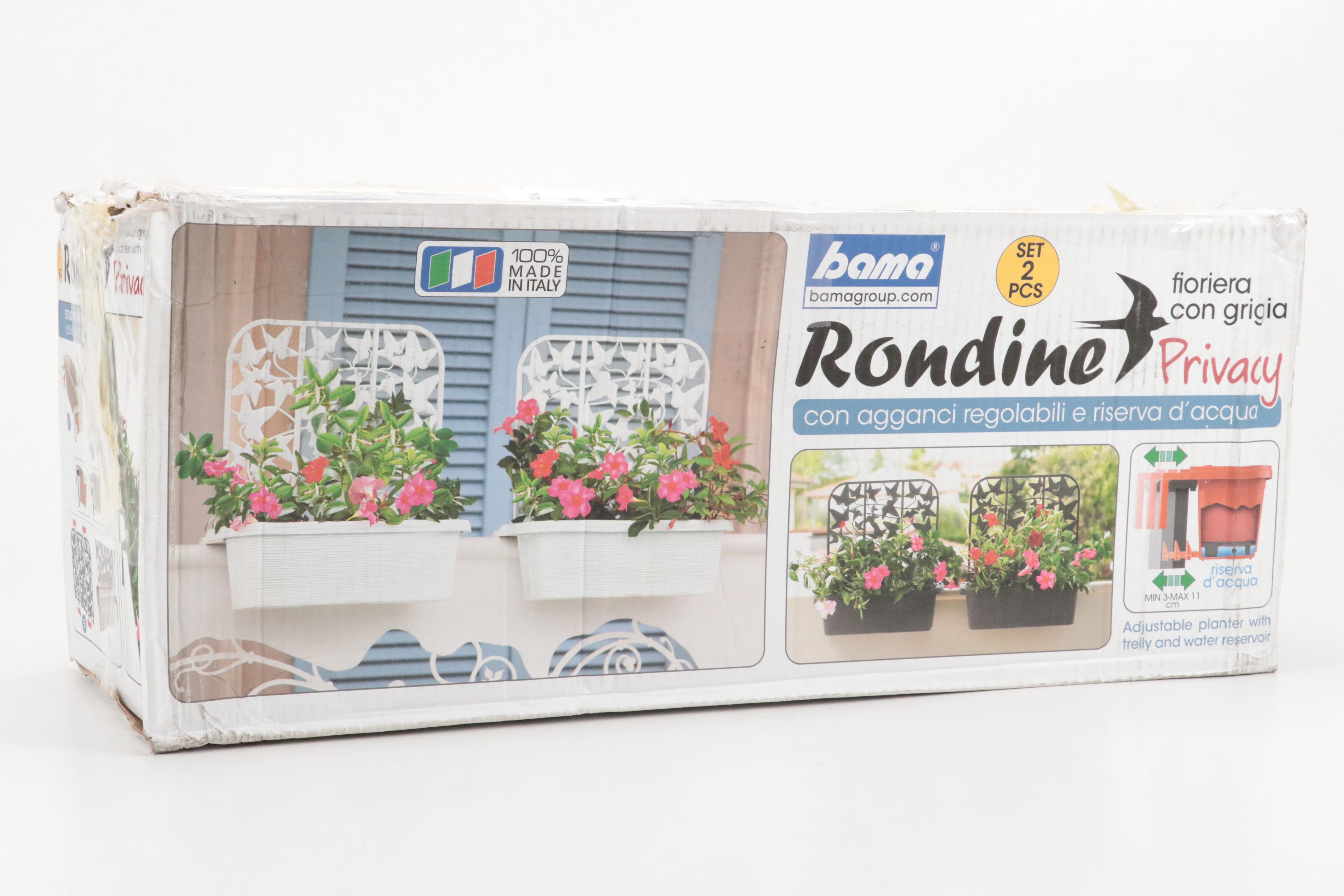 Bama Rondine Privacy Plastic Adjustable Planter with Trellis and Water ...