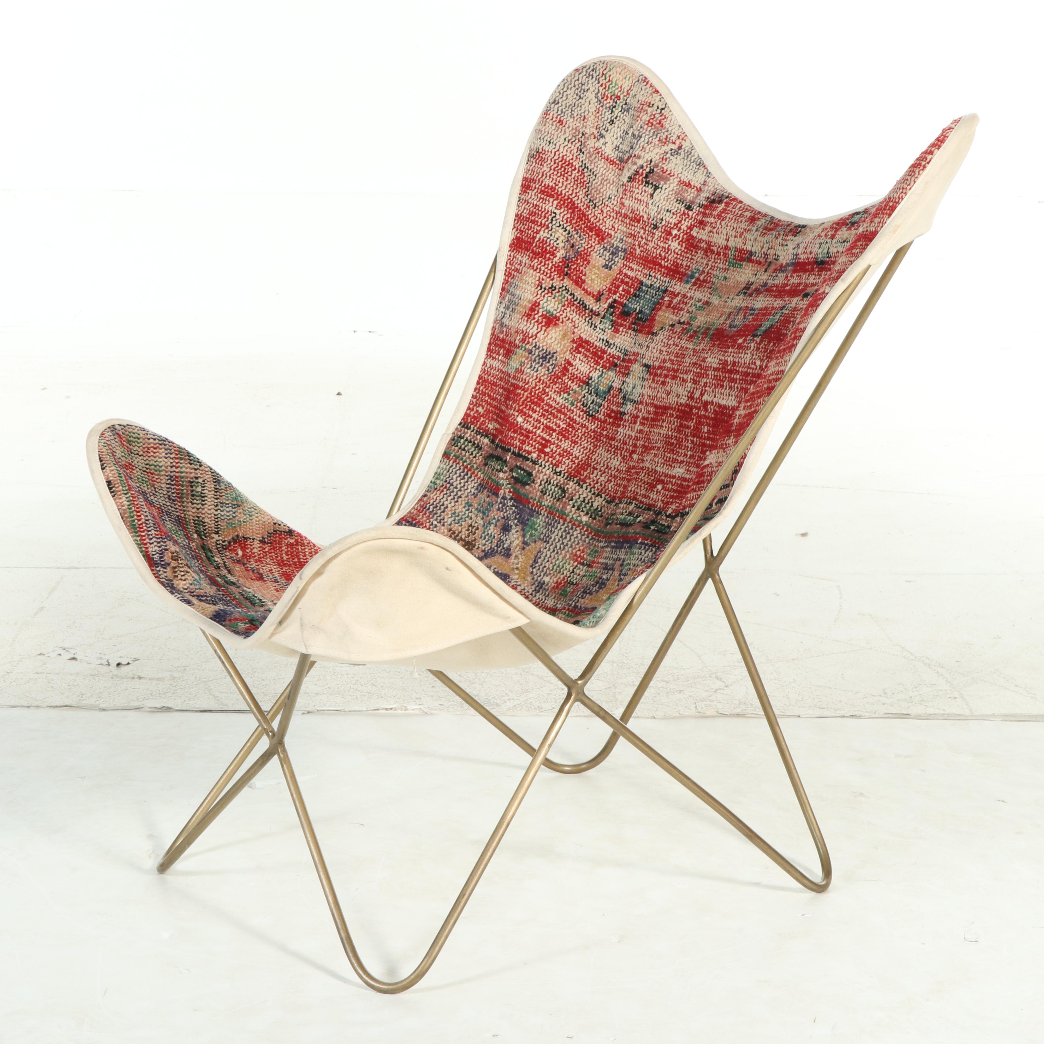Modernist Style Metal Butterfly Chair with Woven Cover | Everything But ...