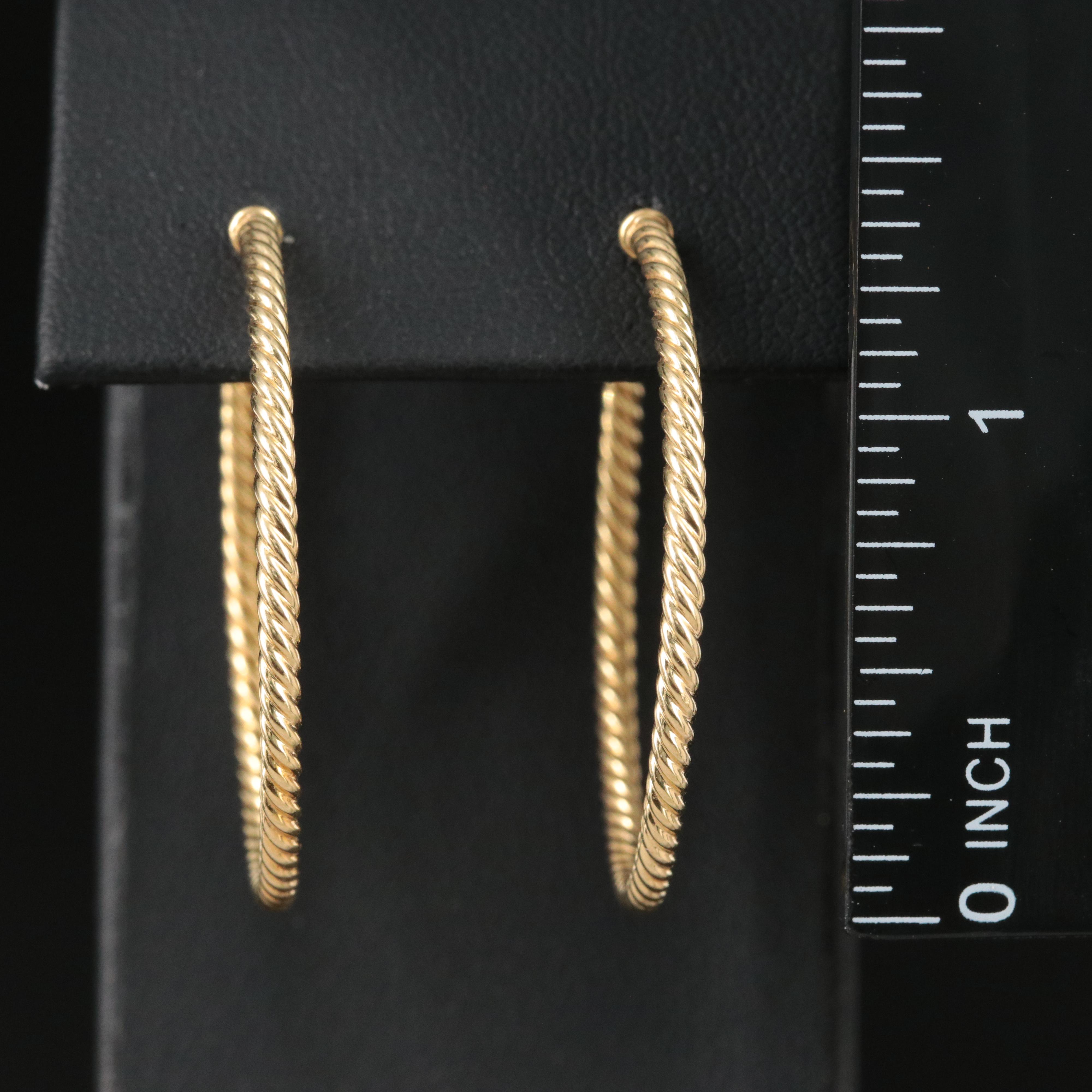 David Yurman 18K Cable Hoop Earrings | Everything But The House
