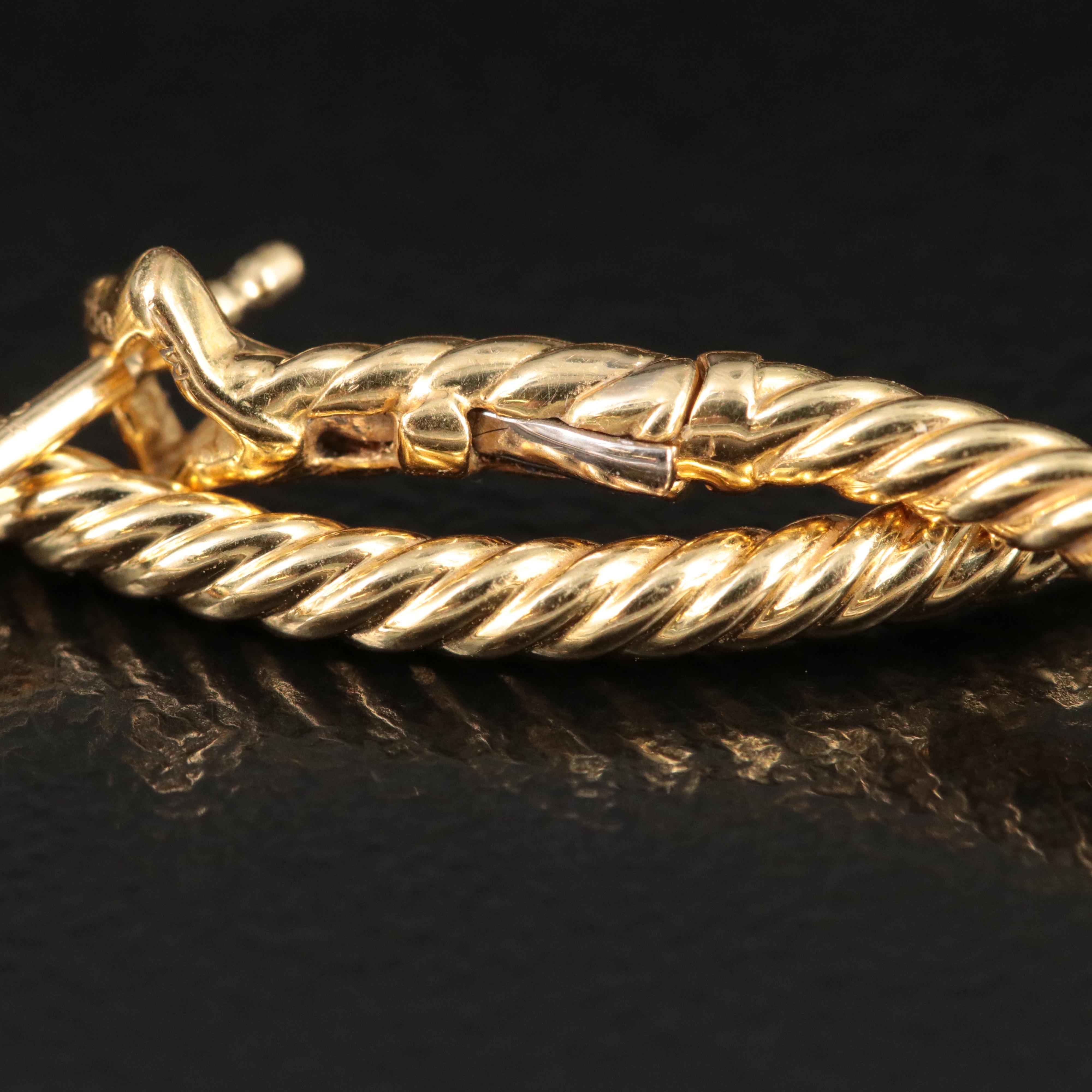 David Yurman 18K Cable Hoop Earrings | Everything But The House