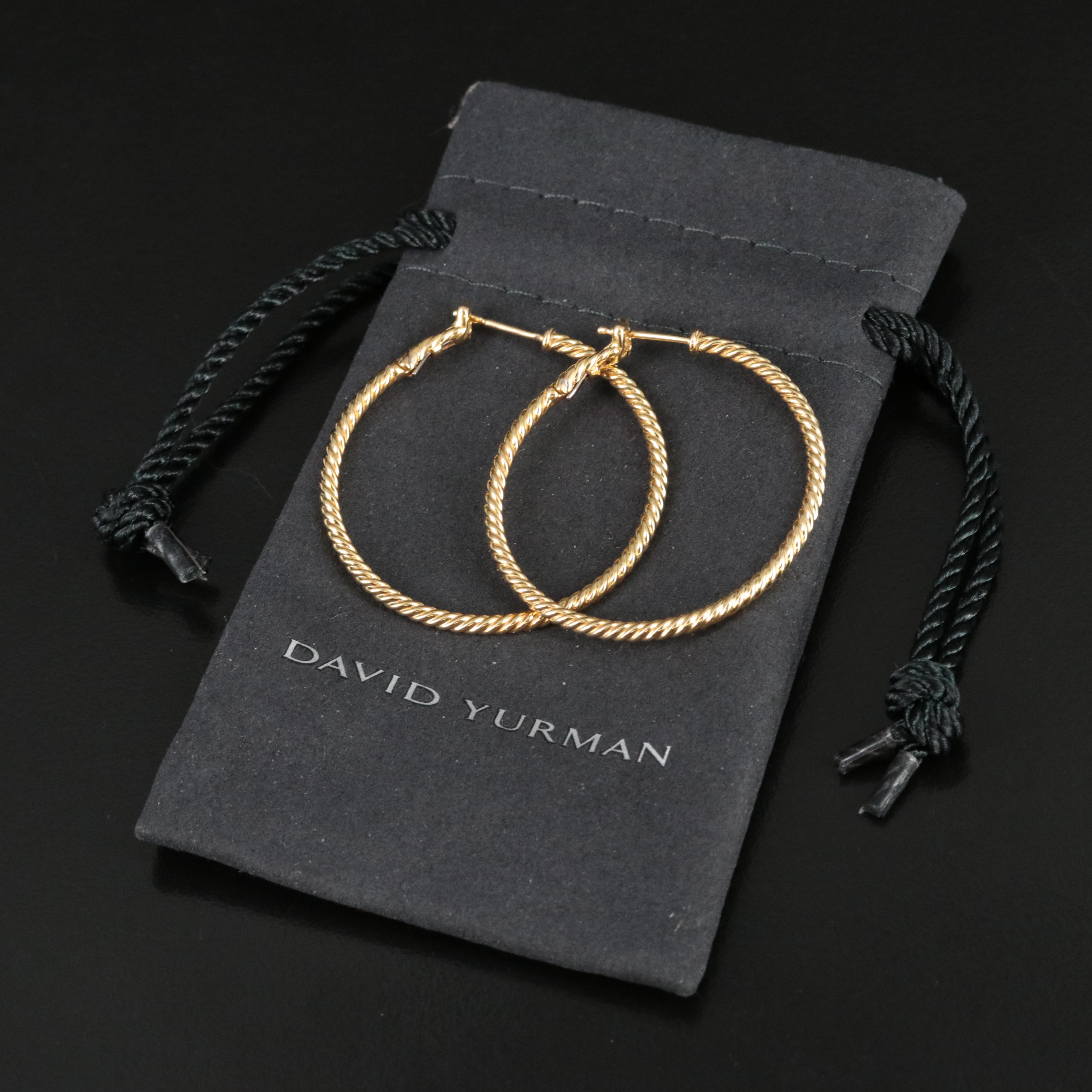 David Yurman 18K Cable Hoop Earrings | Everything But The House