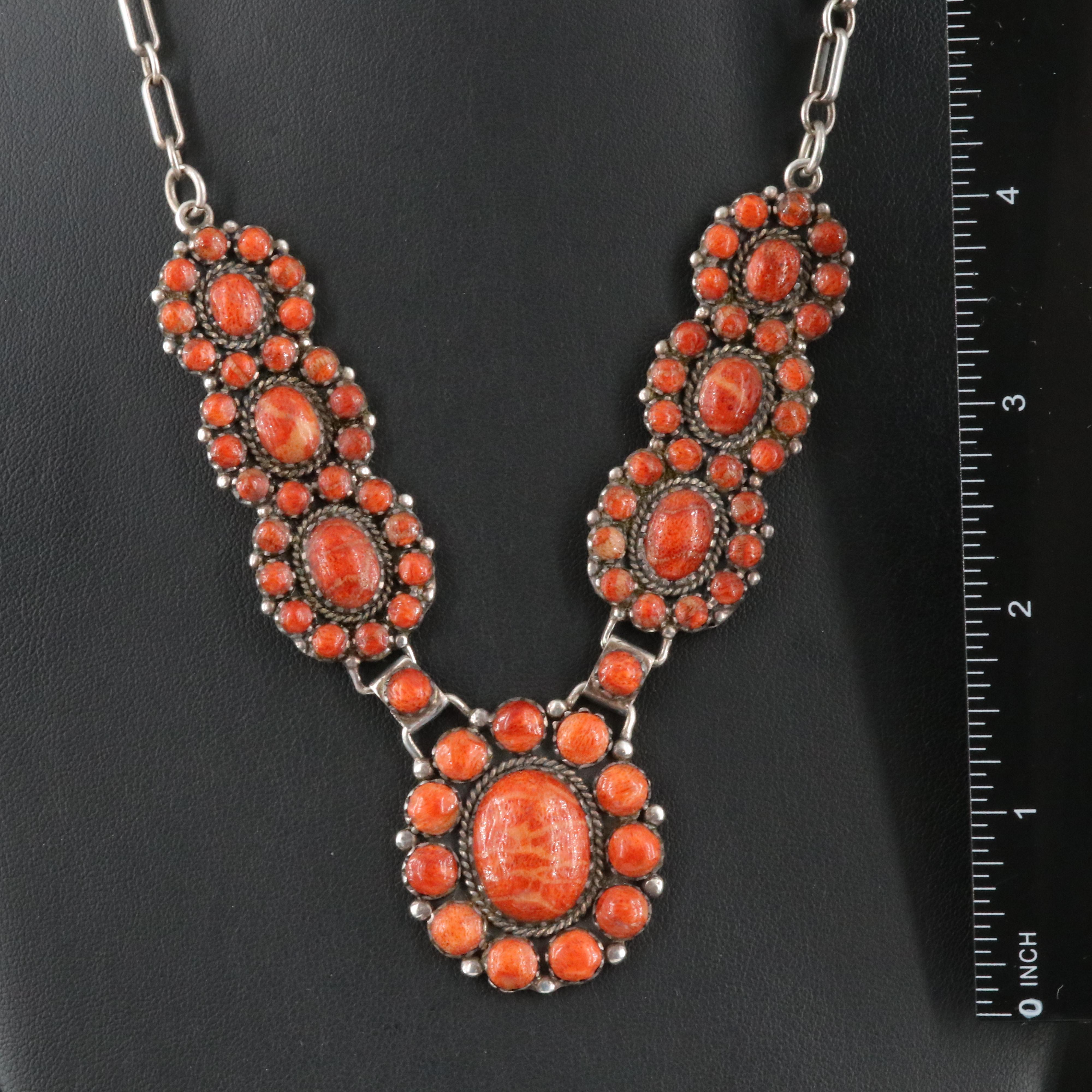 Southwestern Style Sterling Coral Necklace | Everything But The House