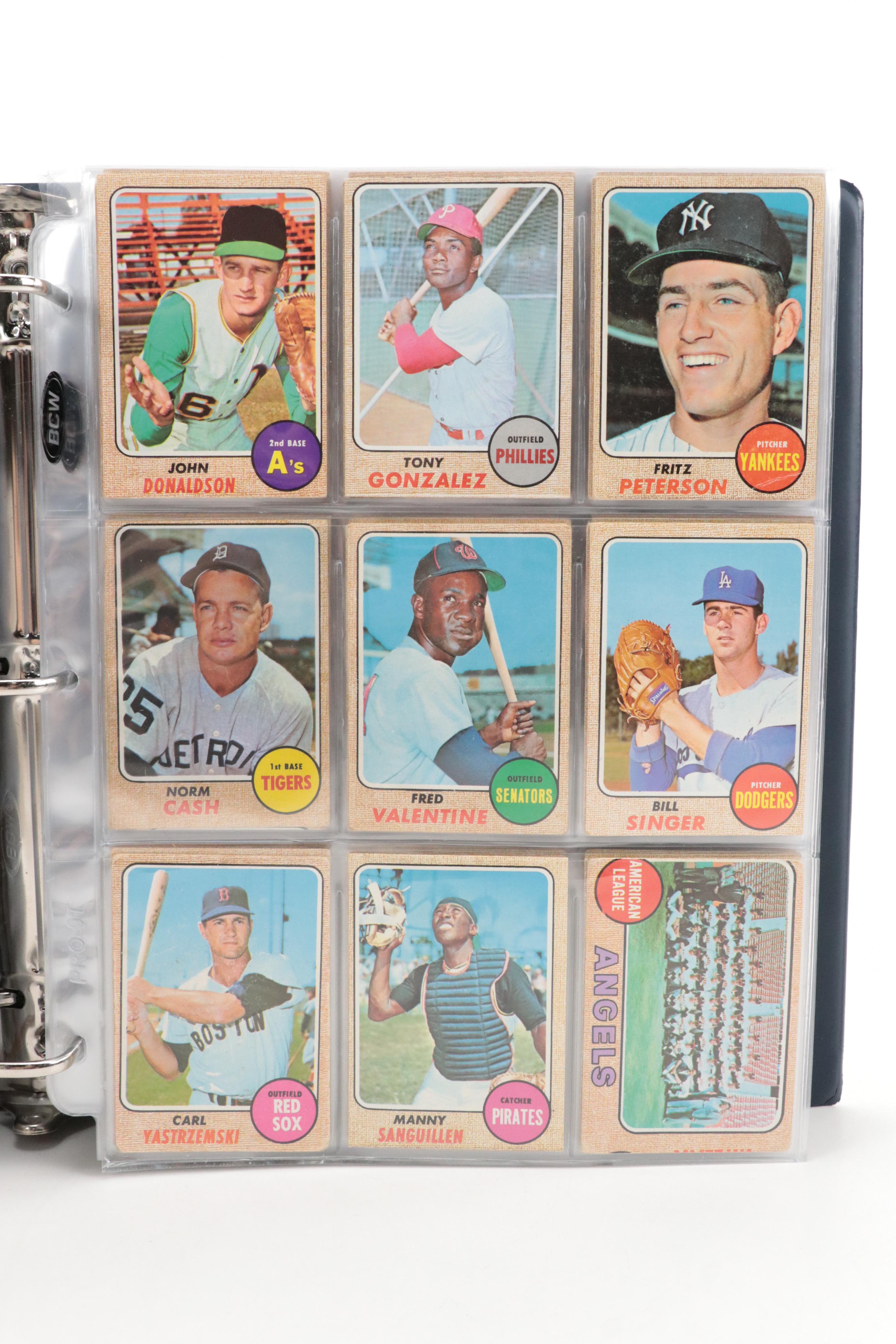 1968 Topps Near Complete Baseball Card Set Featuring Roberto Clemente ...