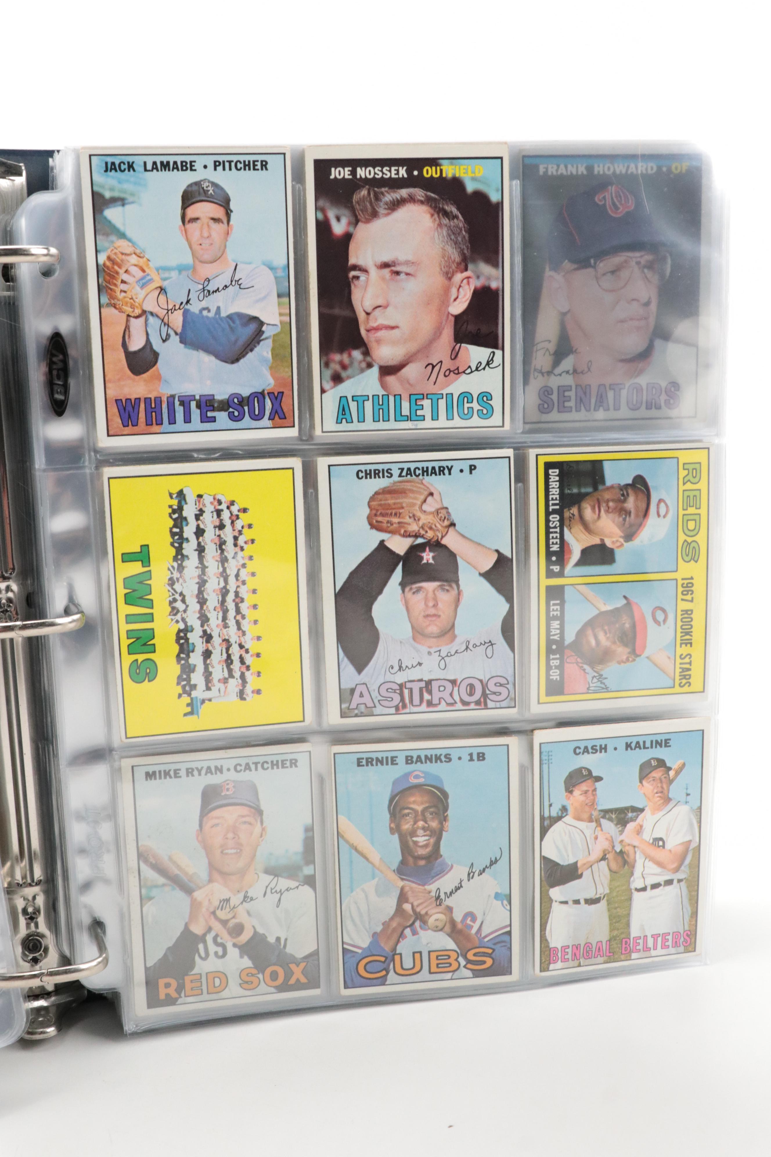 1967 Topps Baseball Cards Featuring Frank Robinson, Ernie Banks, and ...
