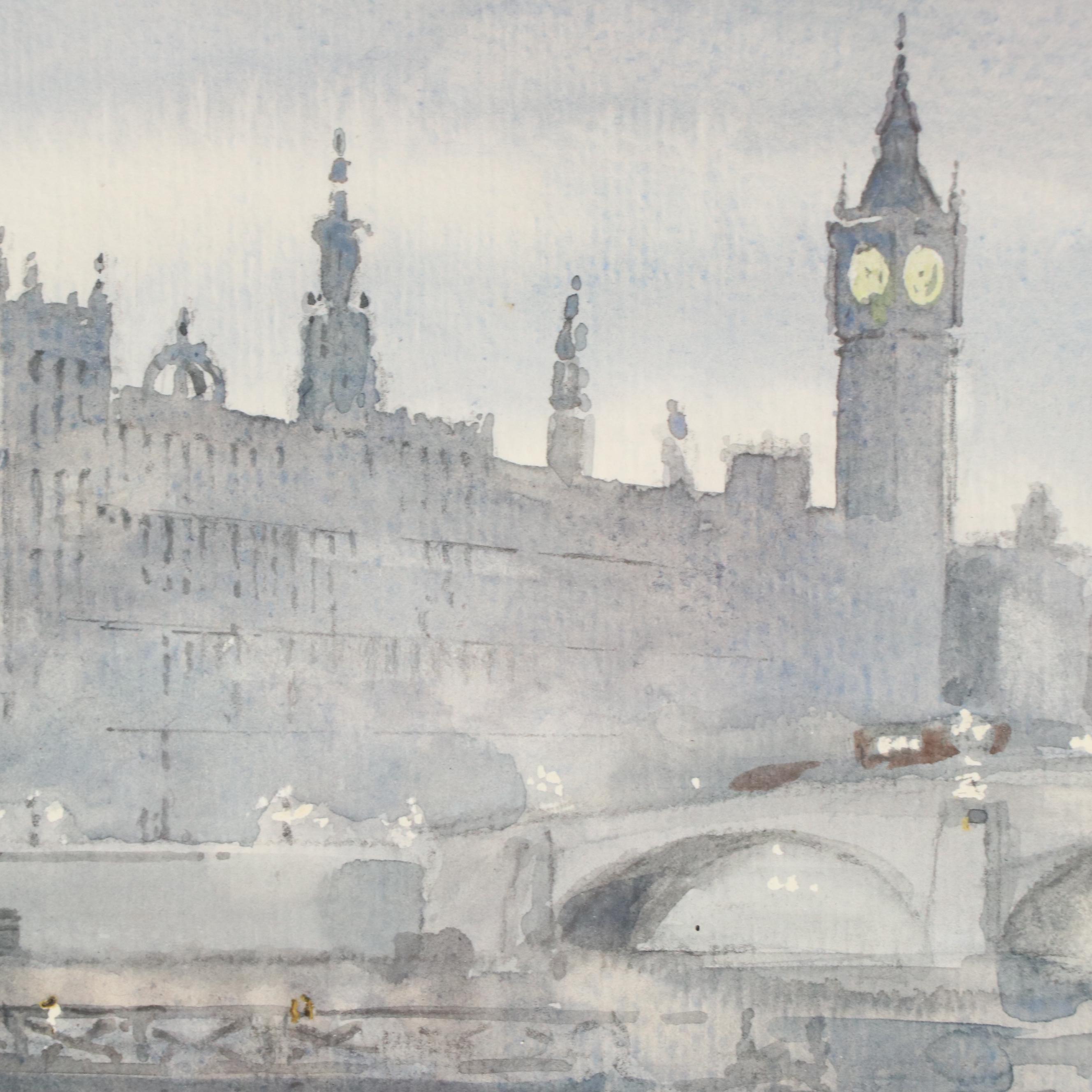 Ley Kenyon Watercolor Painting of River Scene With Palace of ...