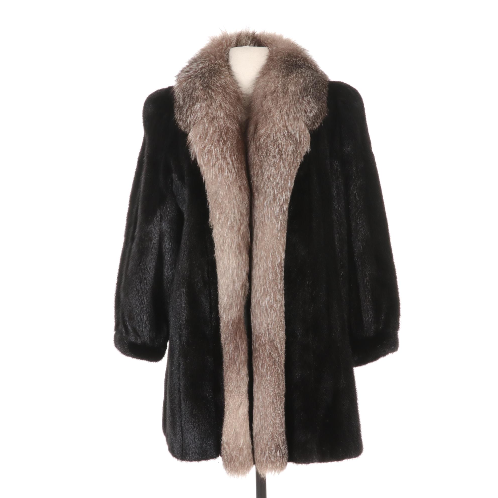 Black Mink and Platinum Fox Fur Stroller | EBTH