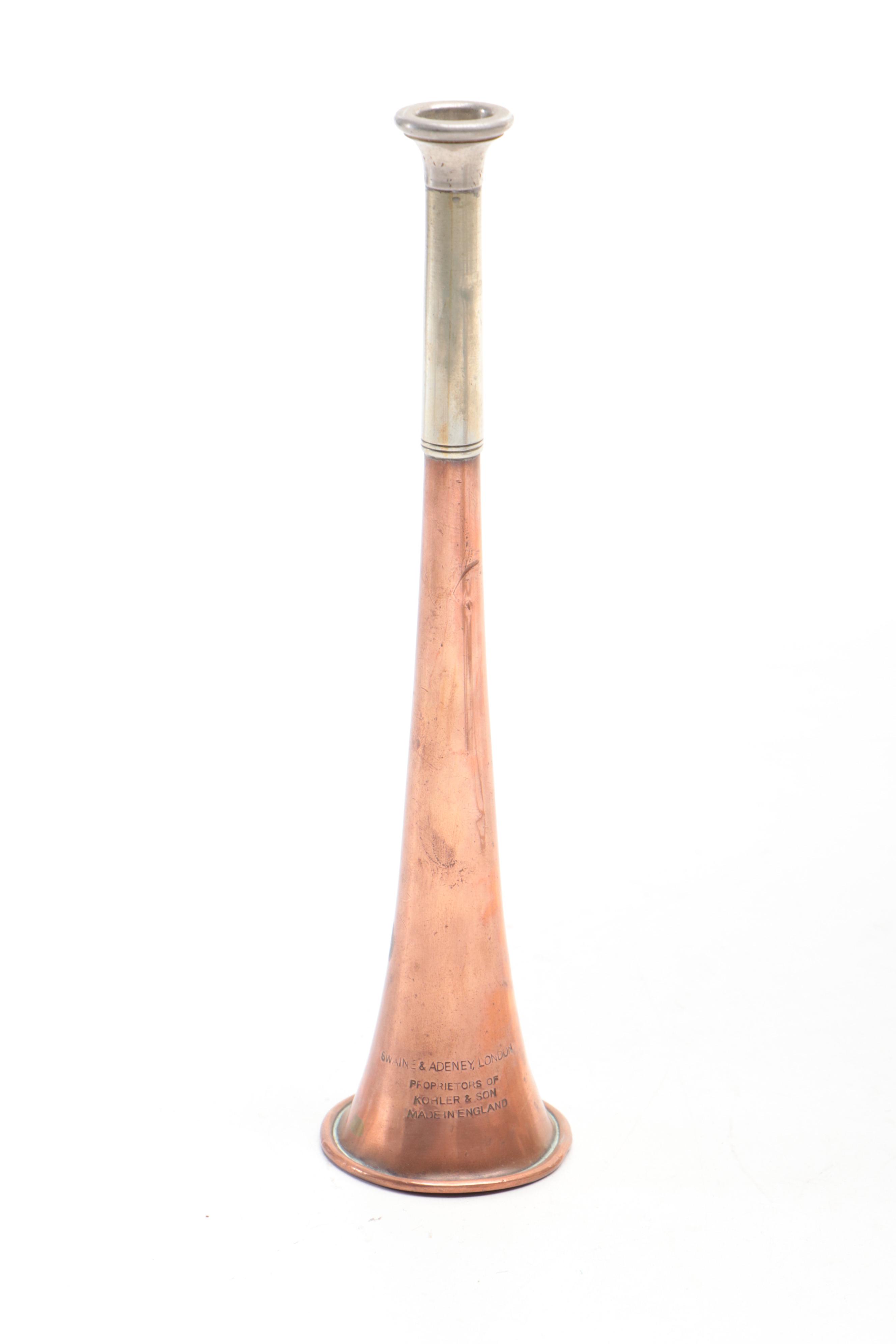 Swaine & Adeney Copper Hunting Horn with Other Brass and Copper Hunting ...