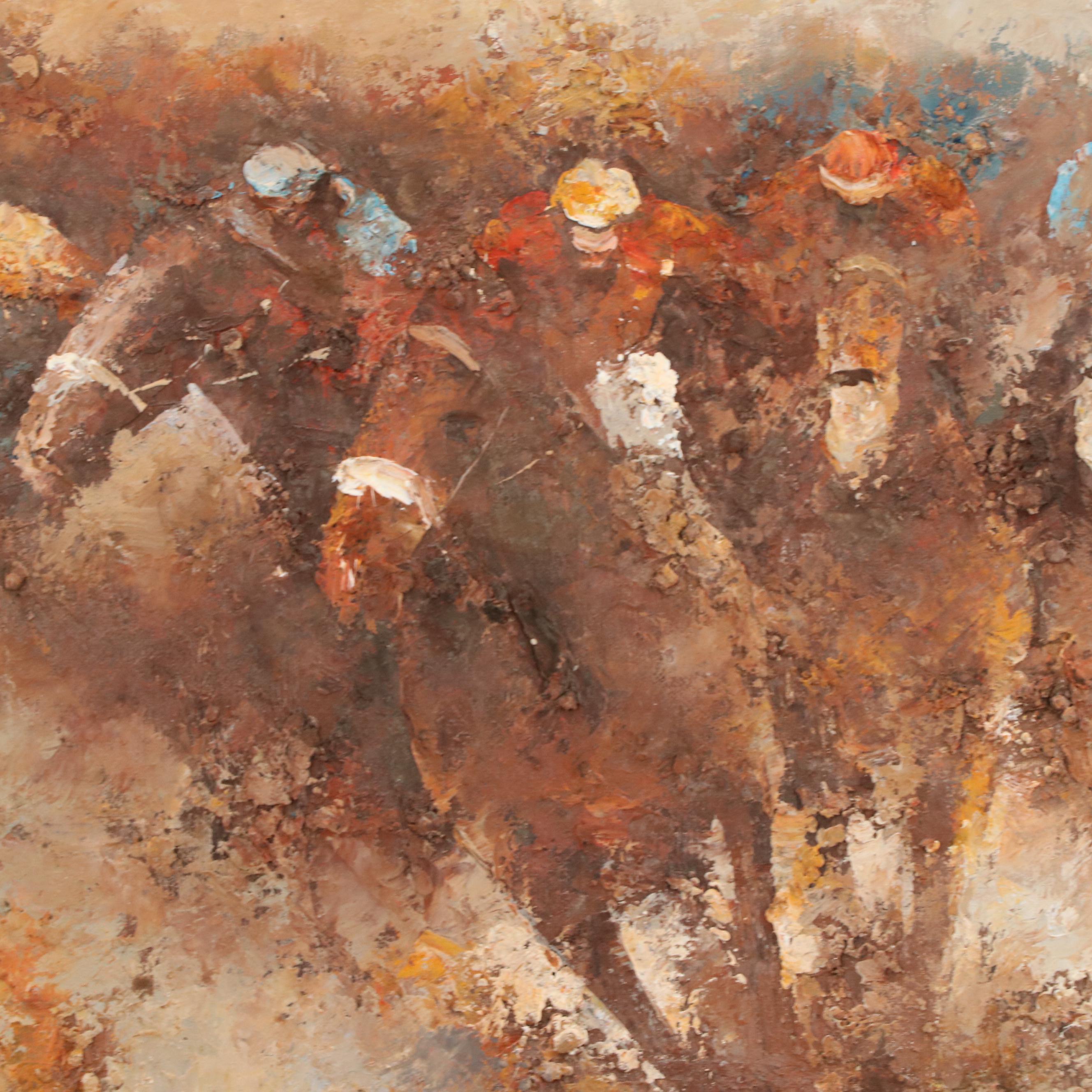 Edward Barton Modernist Derby-Themed Oil Painting, Circa 1965 ...