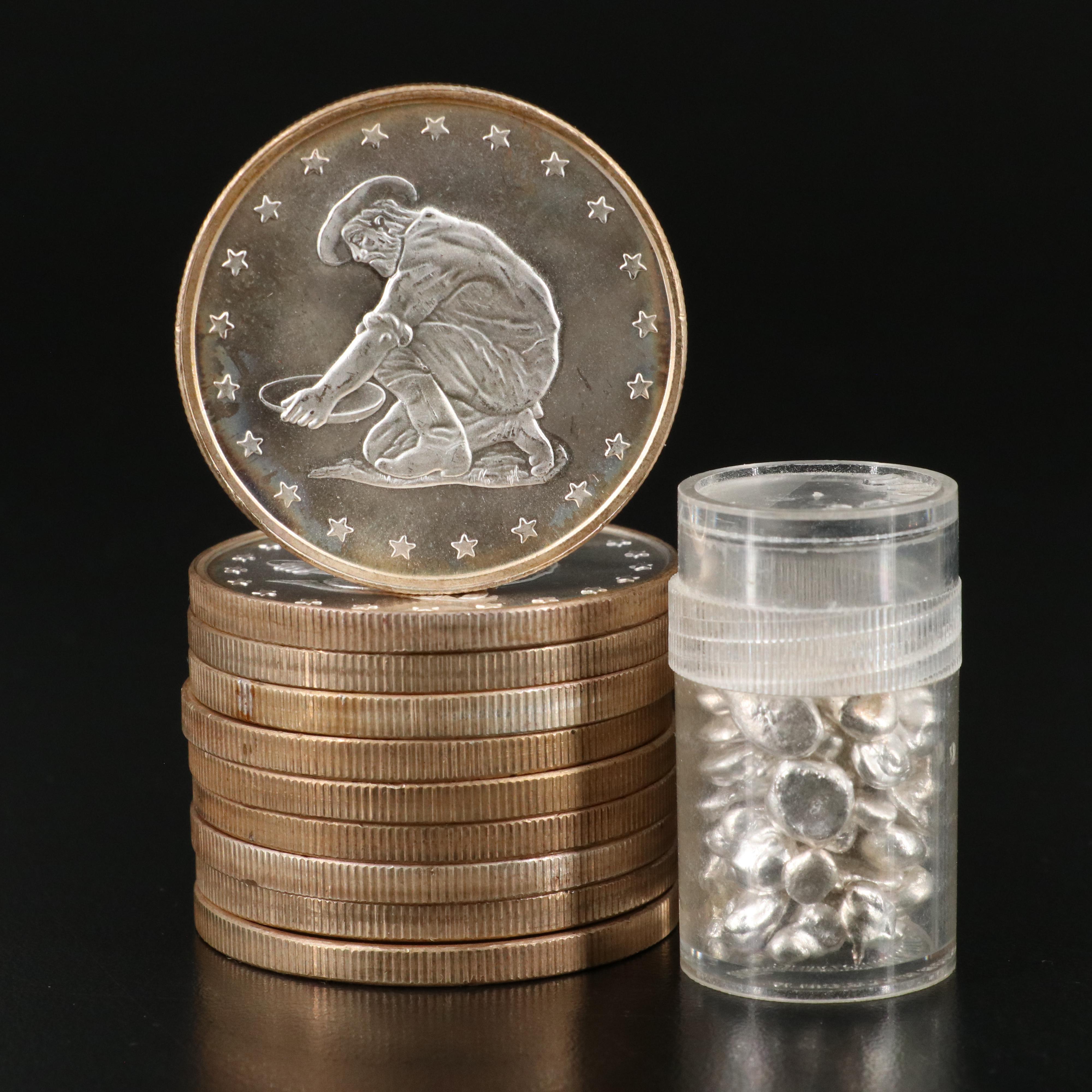 Ten Prospector One Troy Ounce Silver Rounds and More | Everything But ...