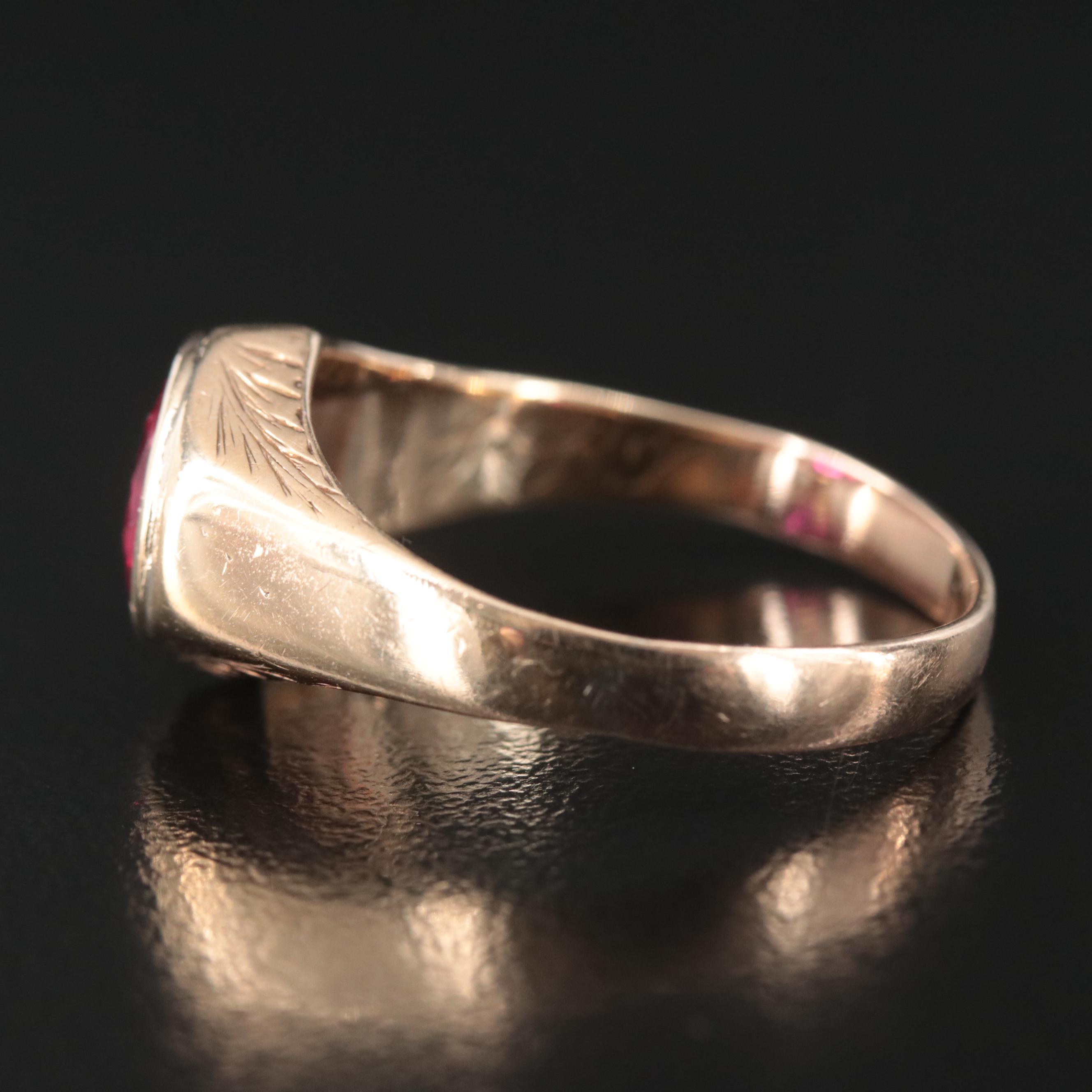 Vintage 10K Ruby Bezel Ring | Everything But The House