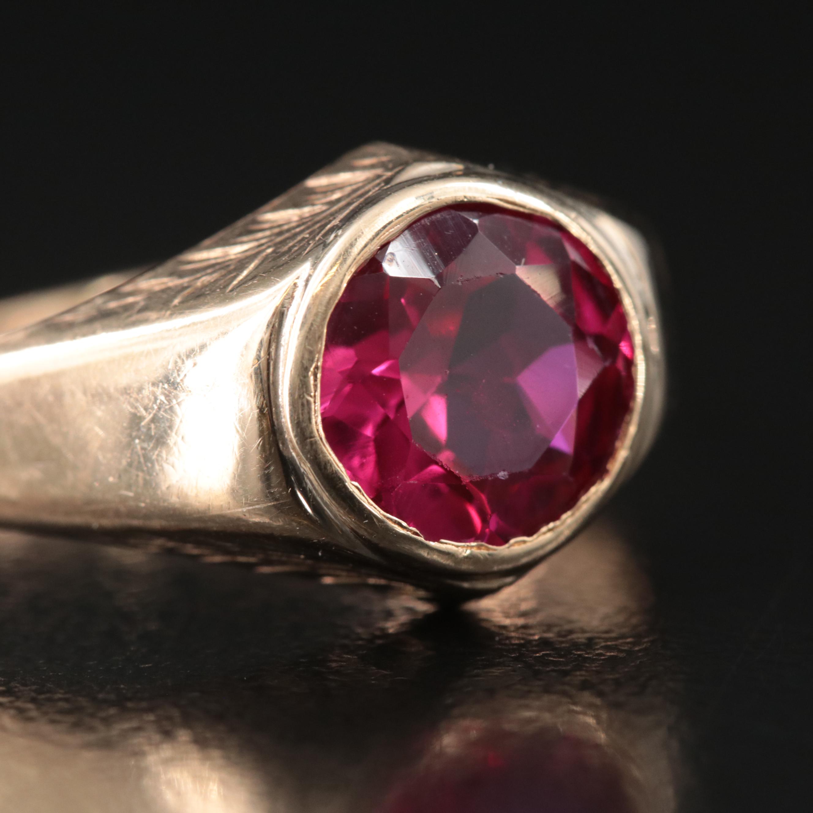 Vintage 10K Ruby Bezel Ring | Everything But The House