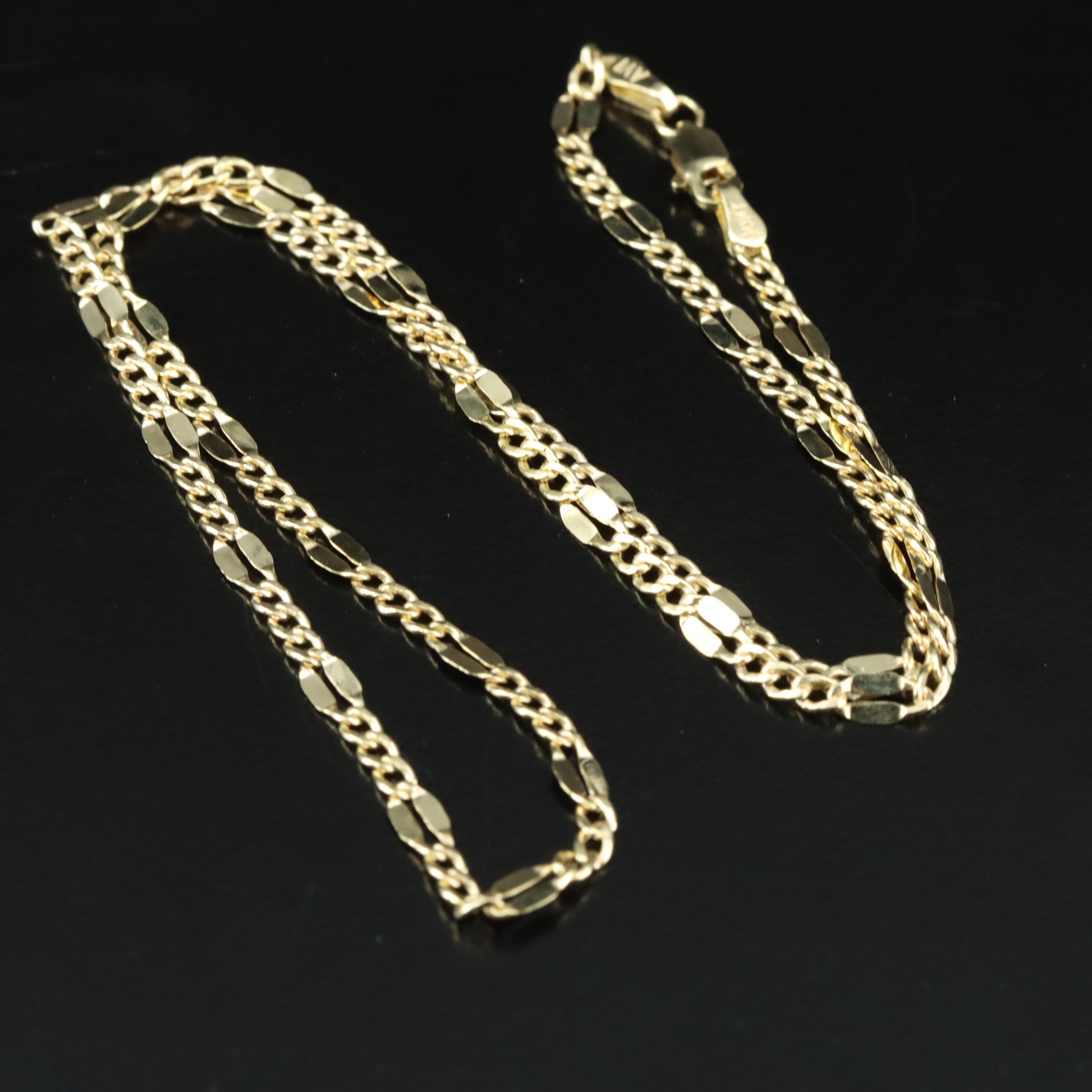 10K Fancy Figaro Chain Necklace | Everything But The House