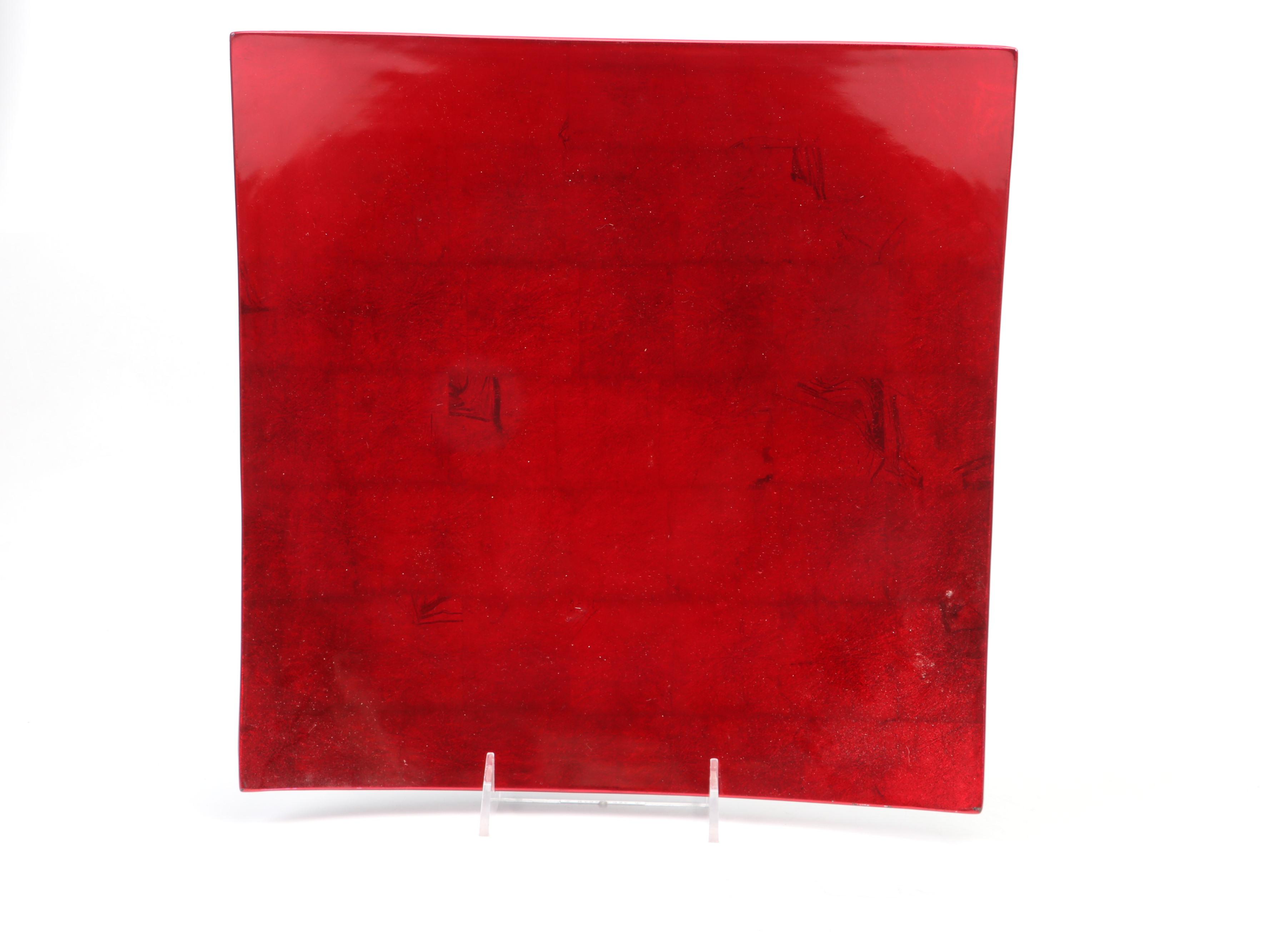 Shiraleah Red Lacquerware Square Chargers | EBTH