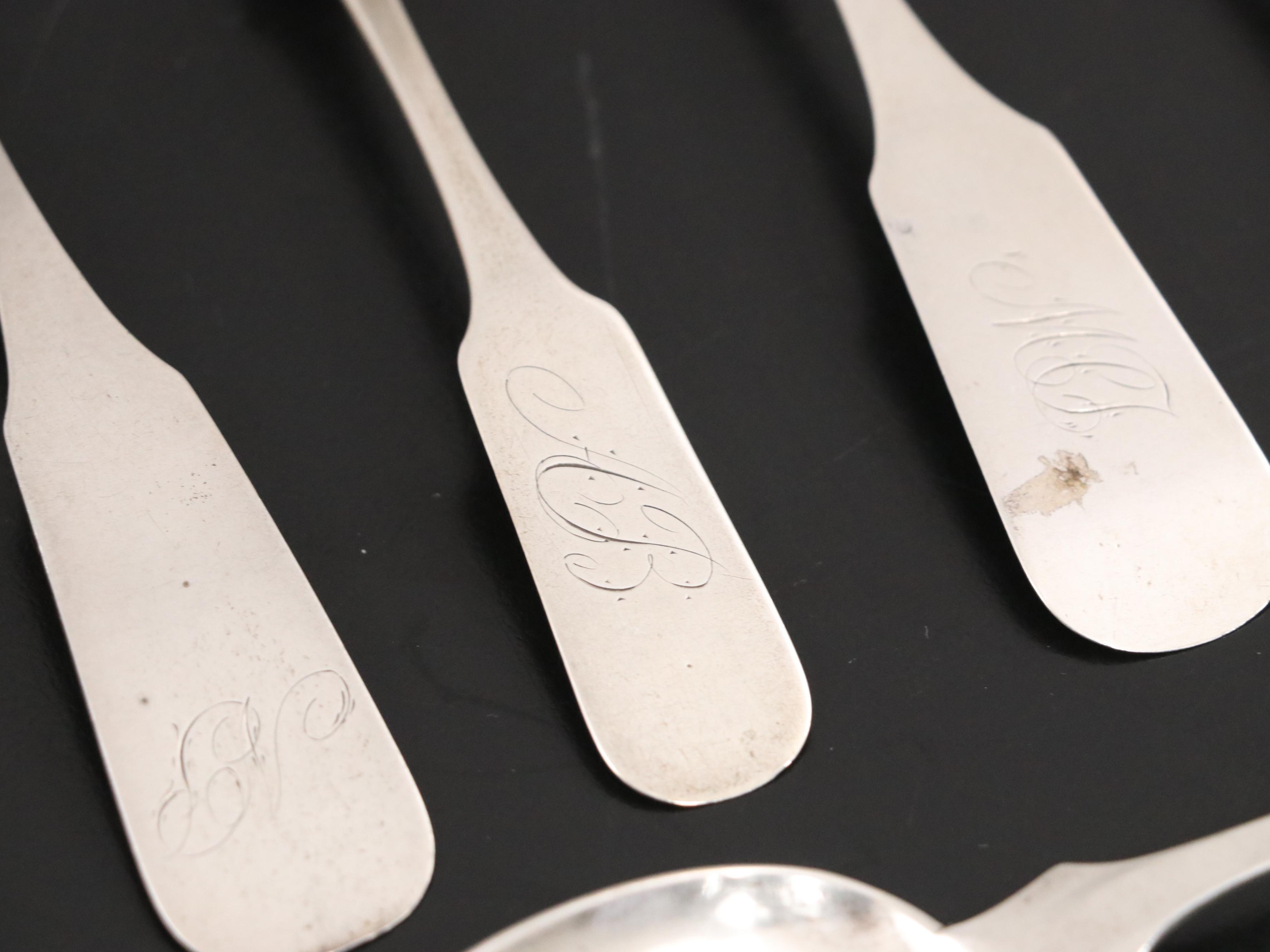 Joseph Draper, Edward Kinsey, and More Coin Silver Teaspoons, Early ...