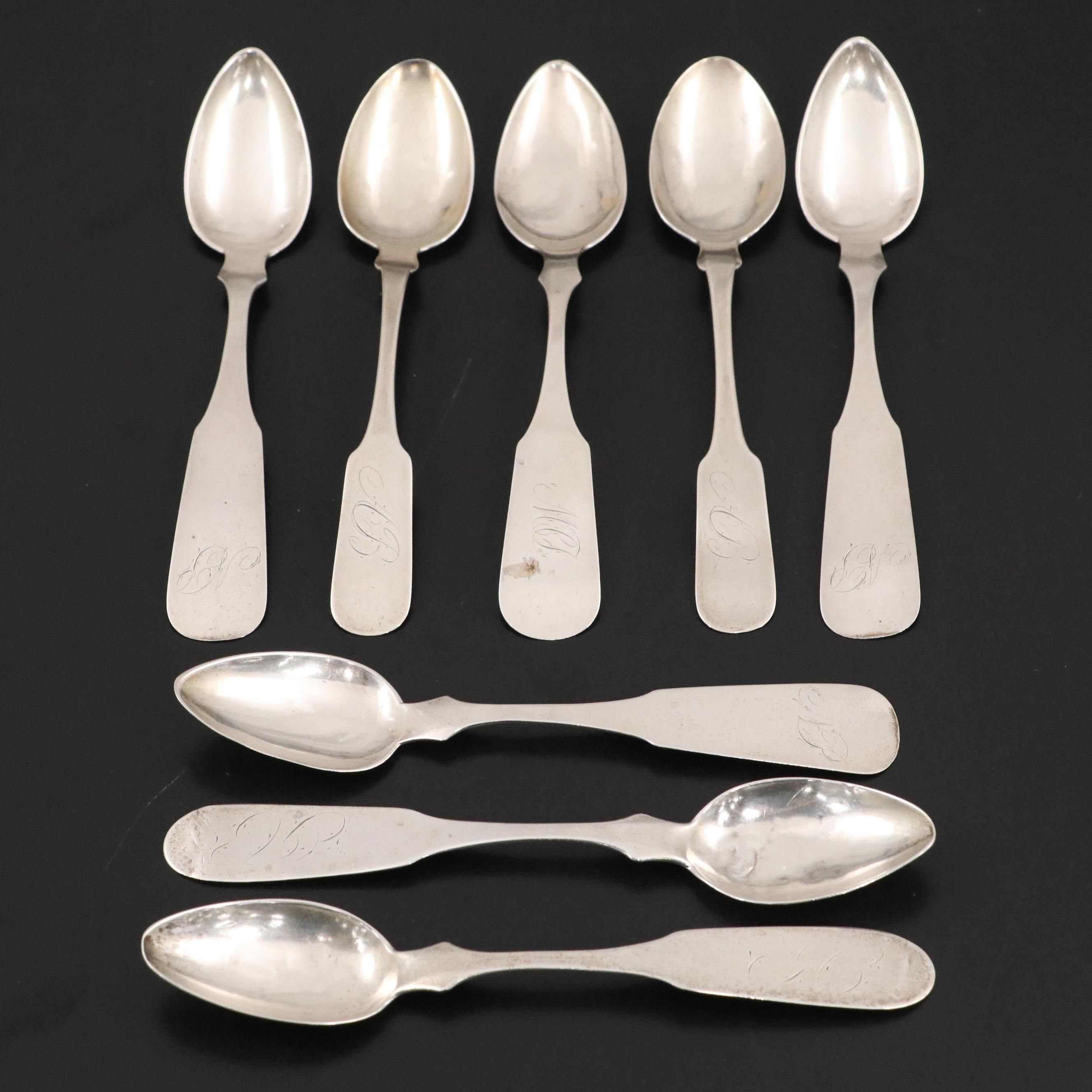 Joseph Draper, Edward Kinsey, and More Coin Silver Teaspoons, Early ...