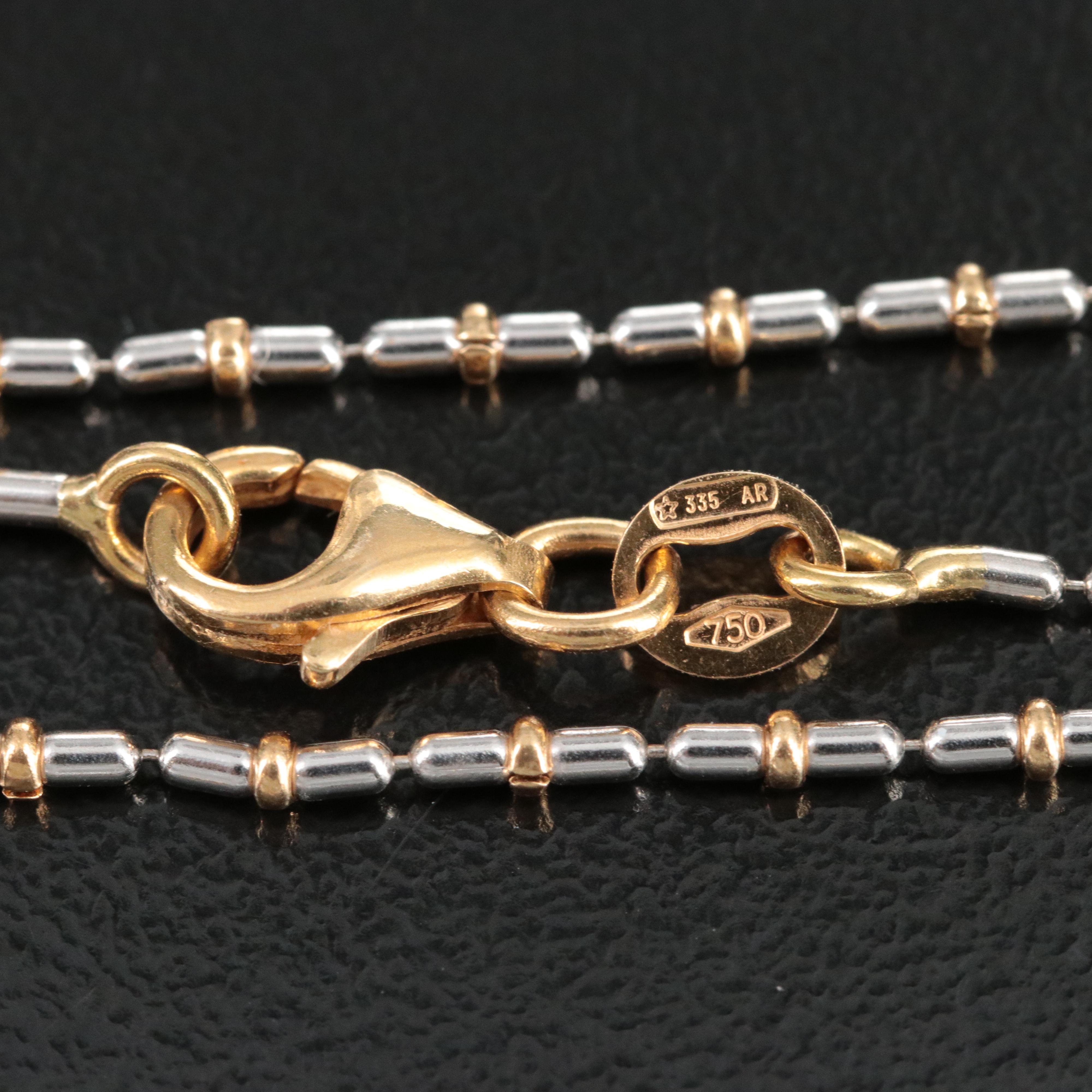 18K Two-Tone Bead Link Necklace | Everything But The House