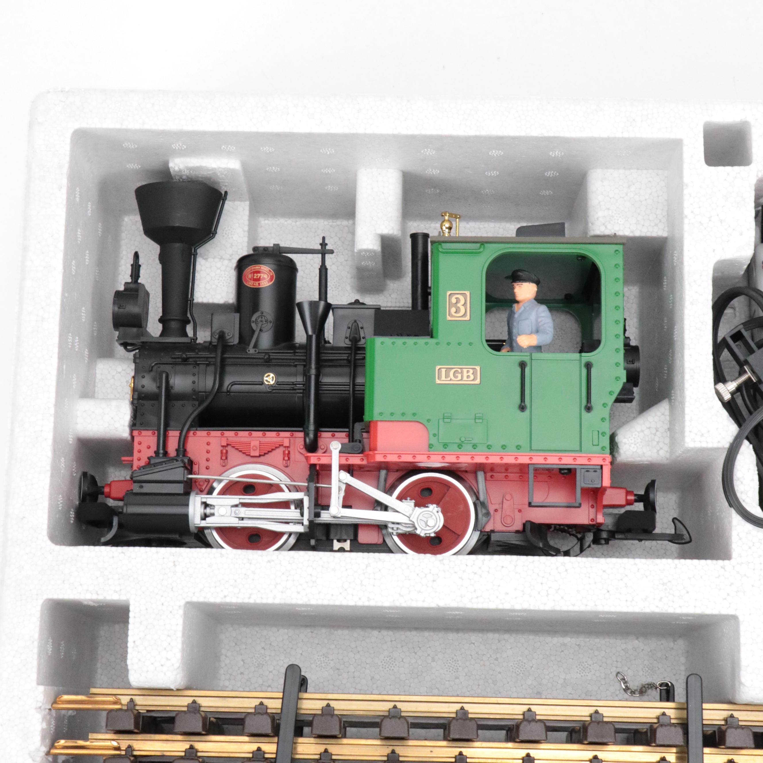 LGB 30th Anniversary Train Set and Flatbed Car with Extra Track, 1990s ...