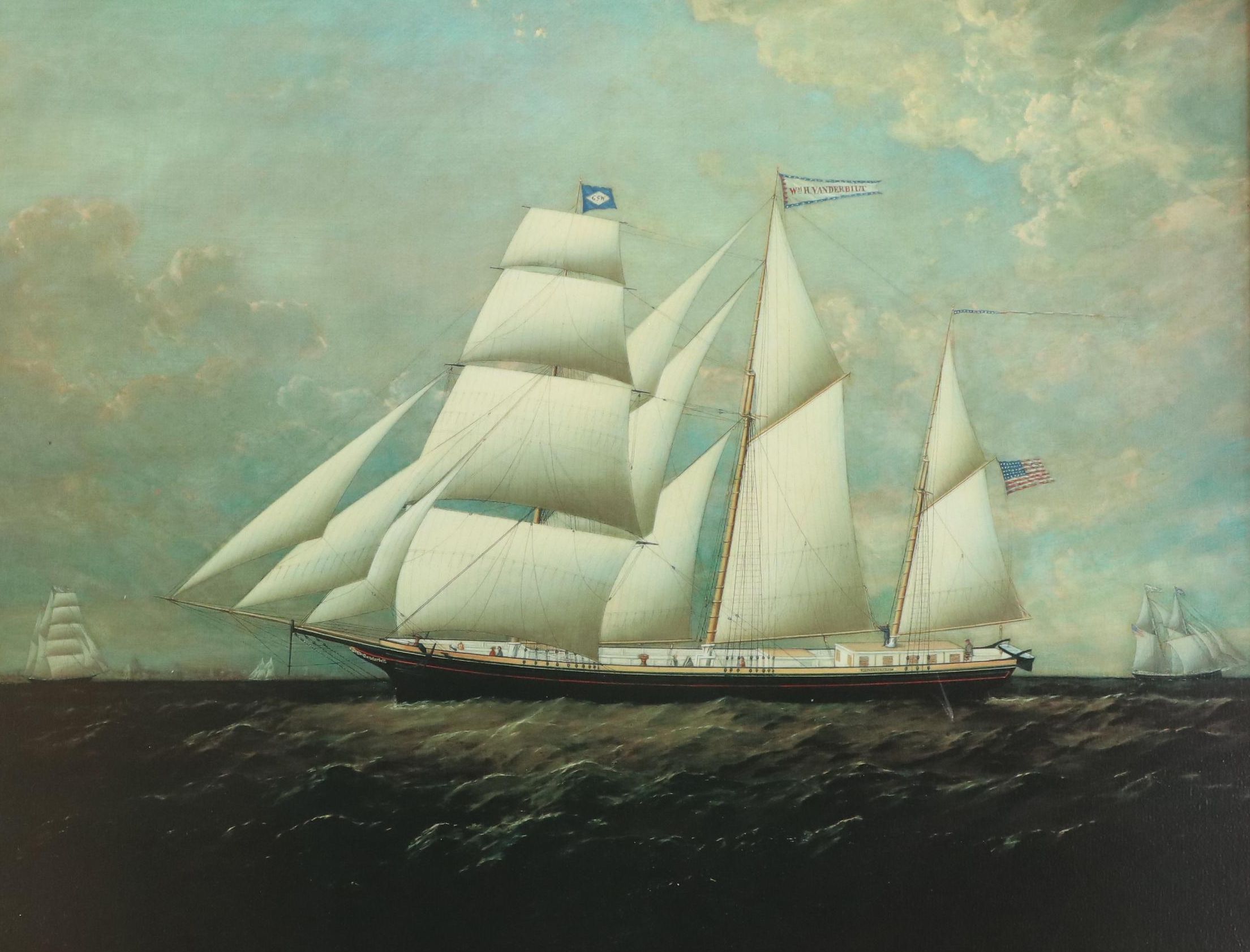 Offset Lithograph of William Henry Vanderbilt Sailing Ship | Everything ...