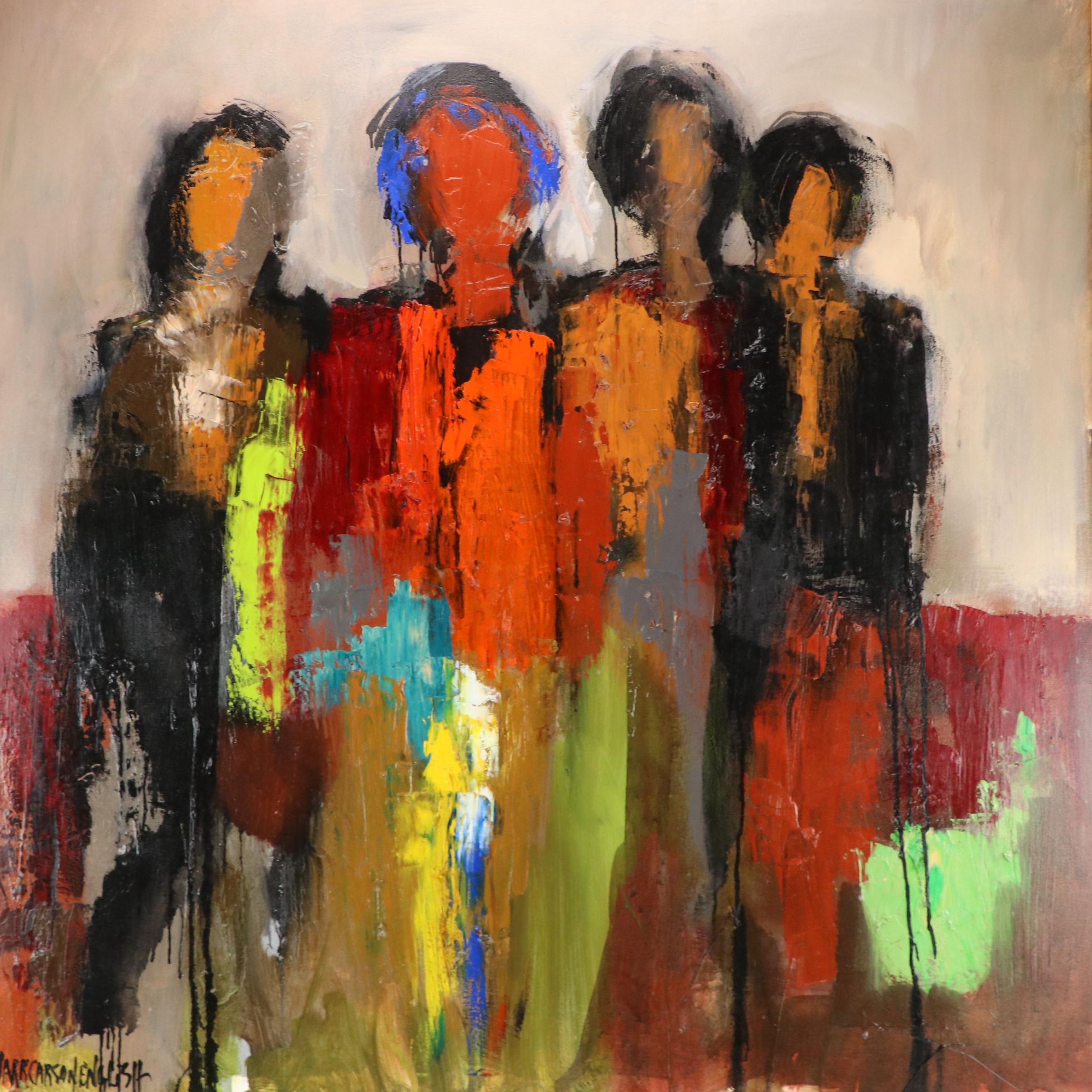Mark Carson English Stylized Figural Acrylic Painting, 21st Century | EBTH