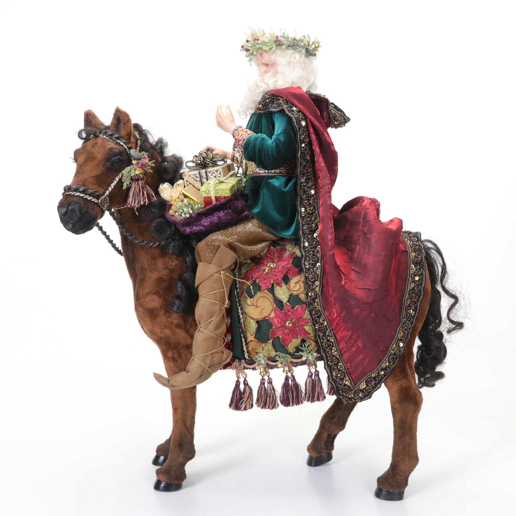 Handmade Santa Riding Horse Figurine | EBTH