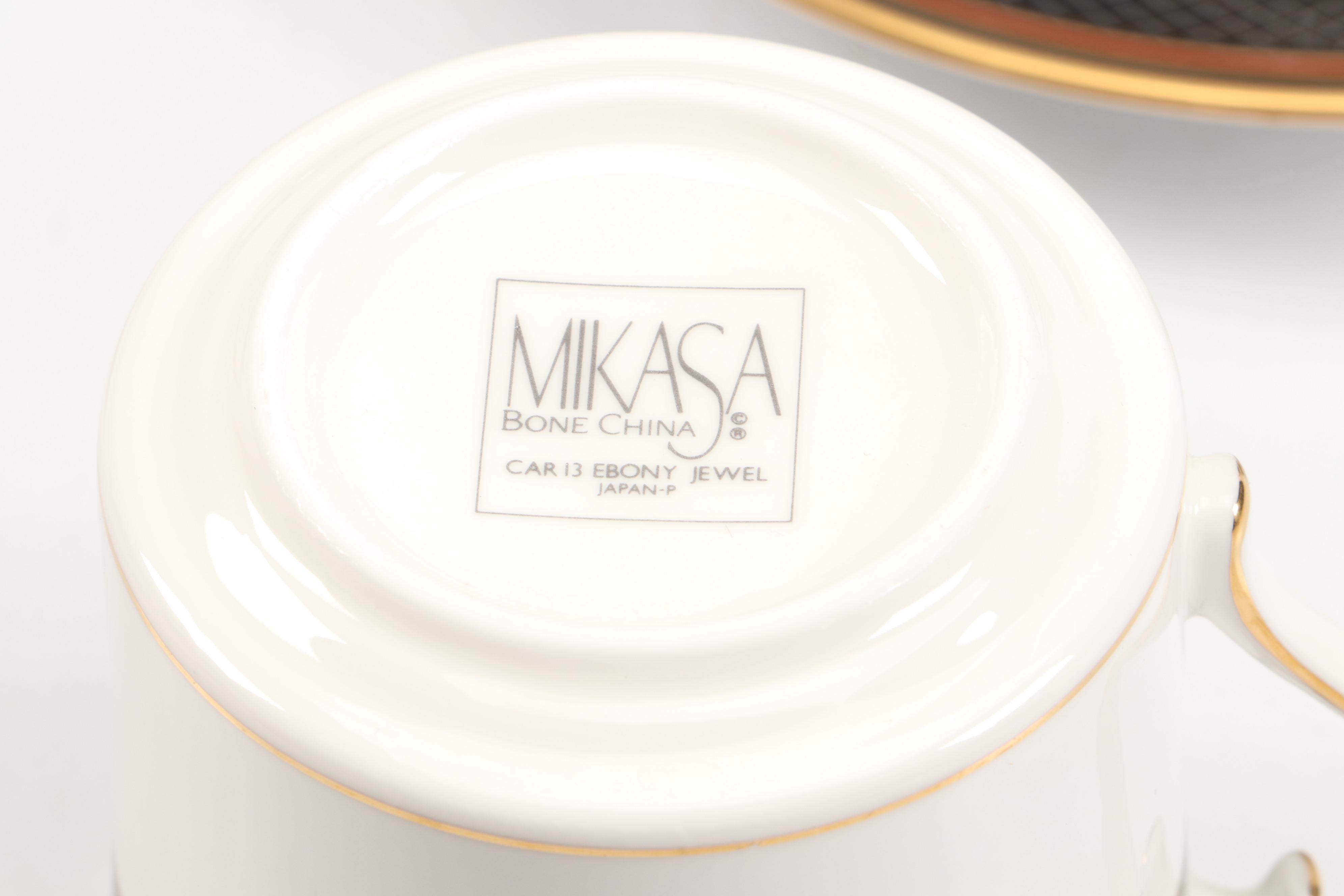 Mikasa "Ebony Jewel" Bone China Dinnerware, 1990–1995 | Everything But The House
