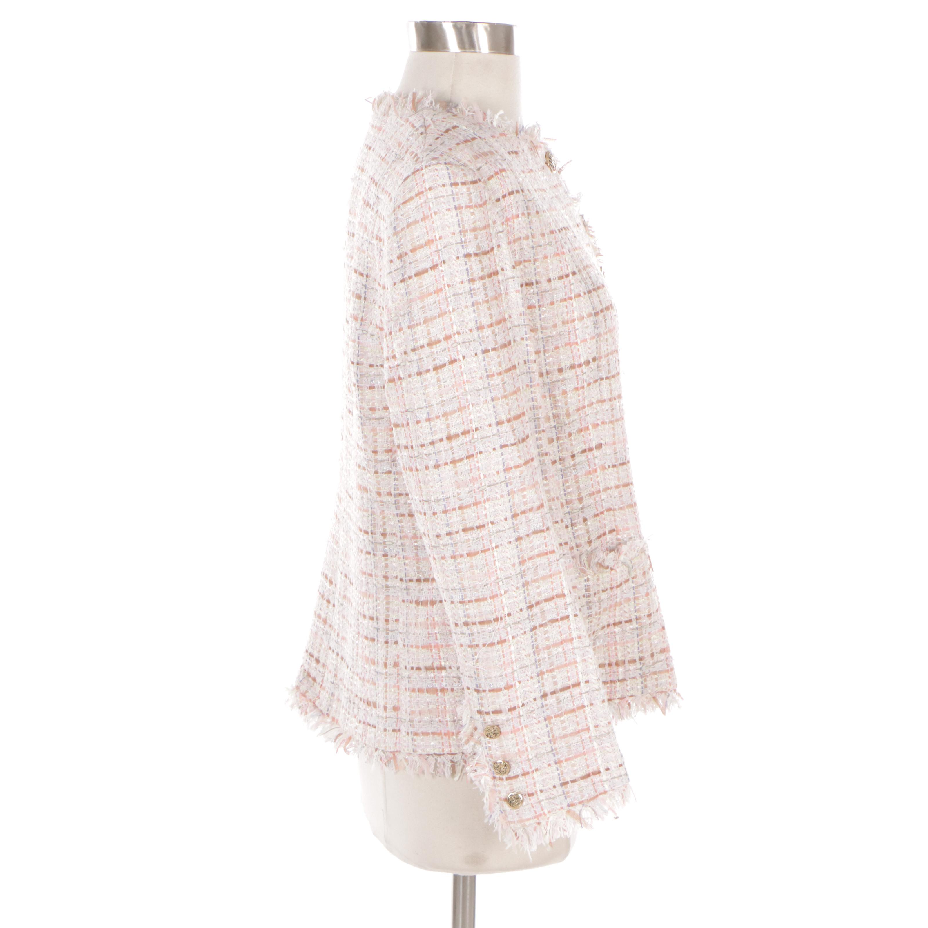 Chanel Lesage Tweed Jacket in Neutral Pink | Everything But The House