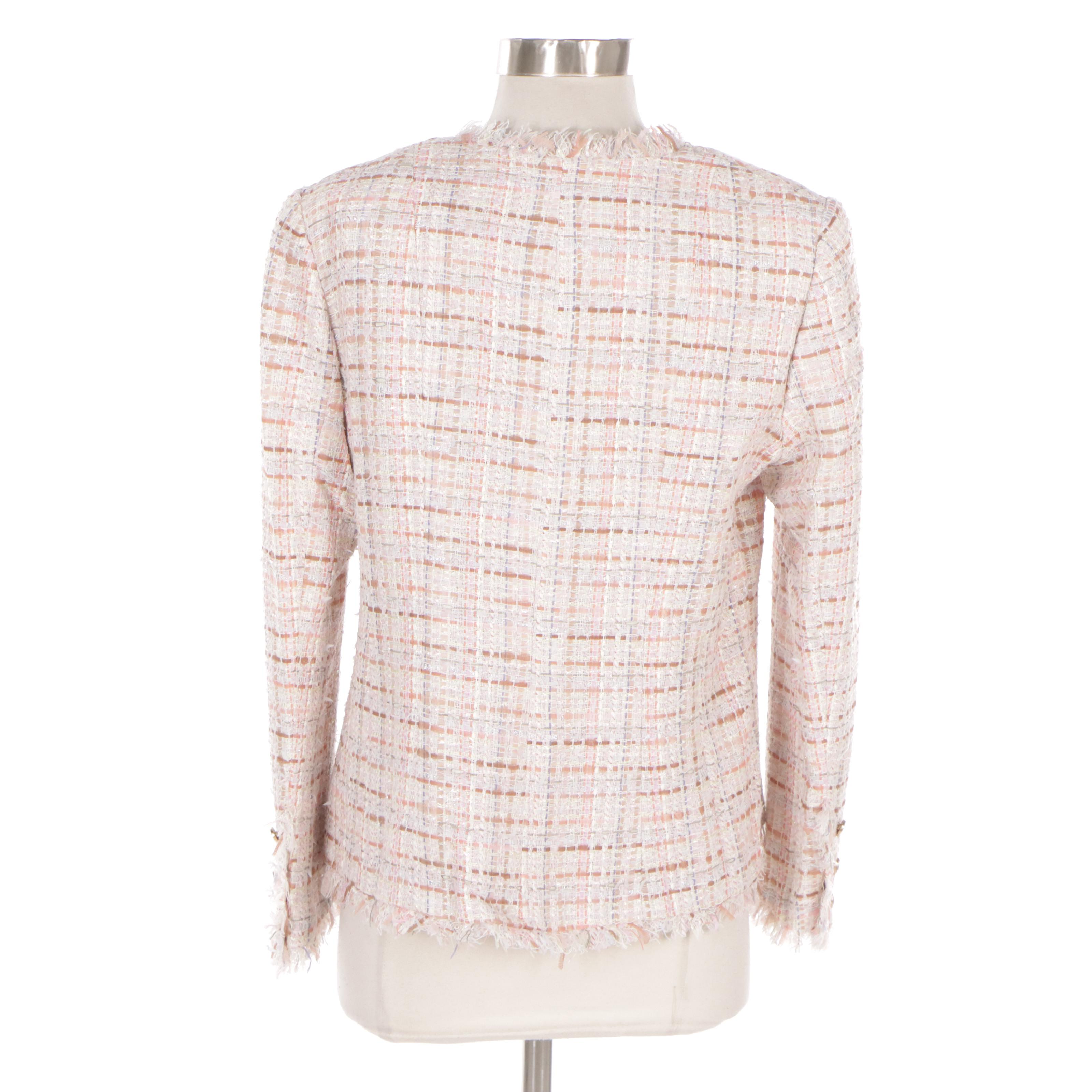 Chanel Lesage Tweed Jacket in Neutral Pink | Everything But The House