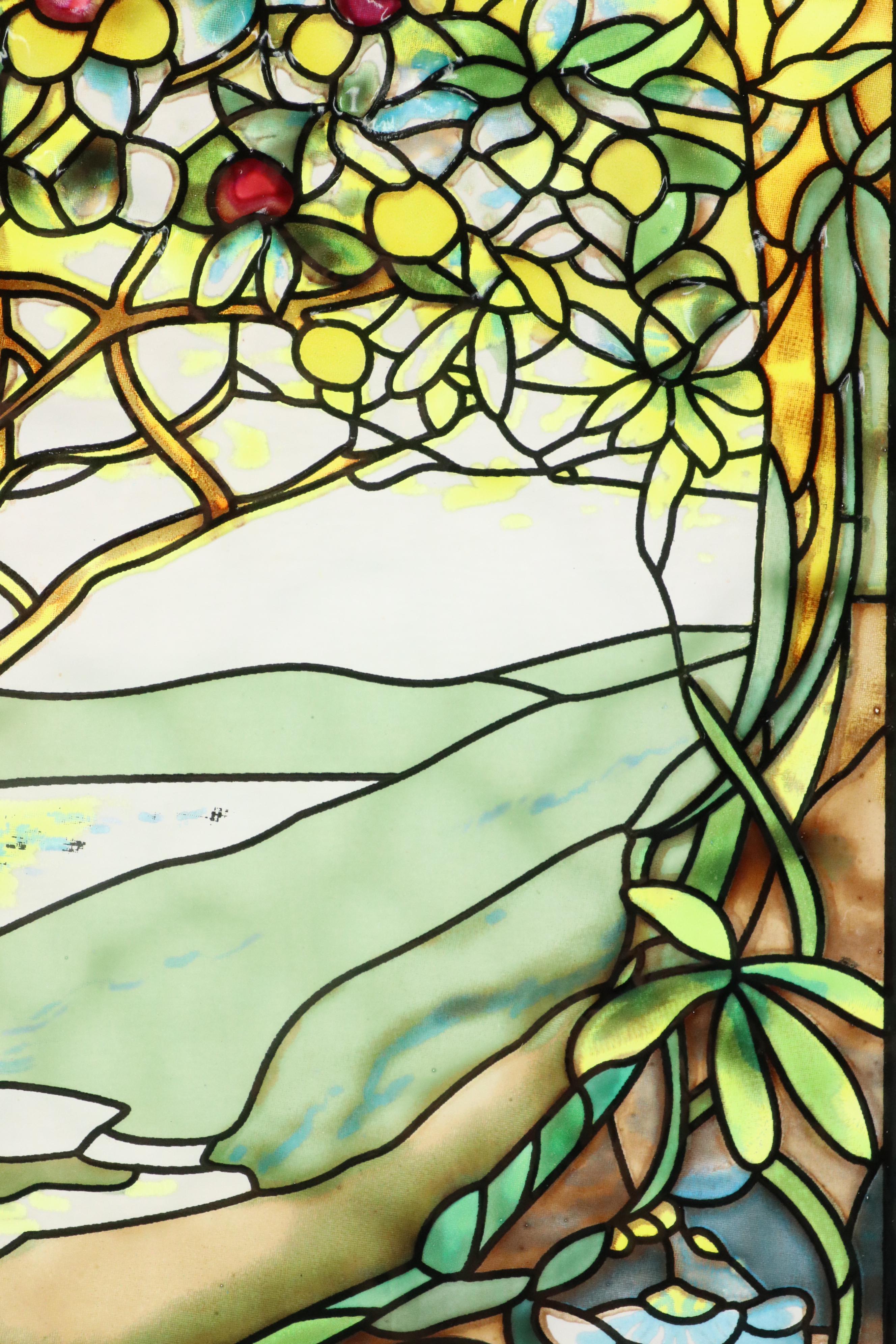Glassmakers "Tiffany Tree of Life" Hanging Stained Glass Panel | EBTH
