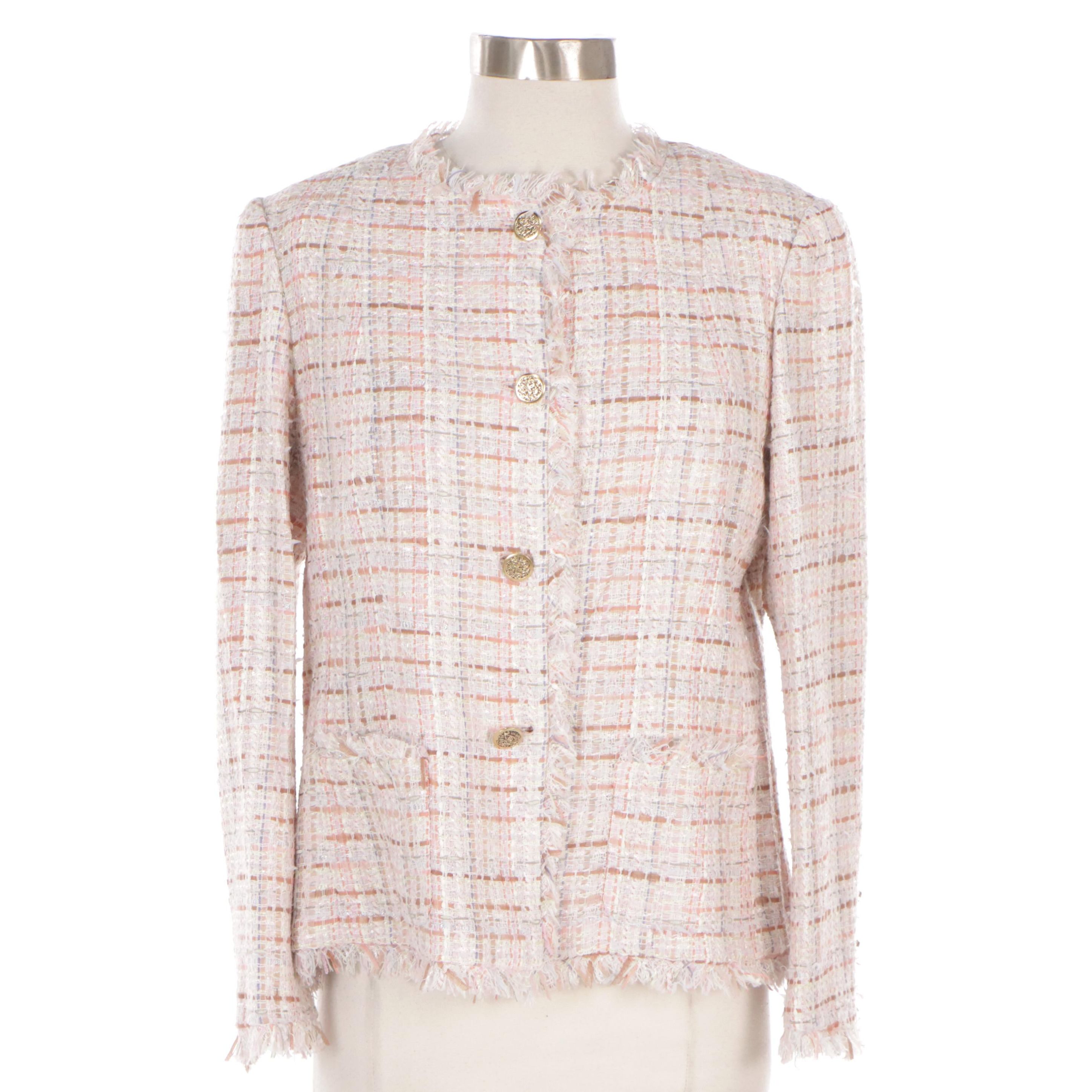 Chanel Lesage Tweed Jacket in Neutral Pink | Everything But The House
