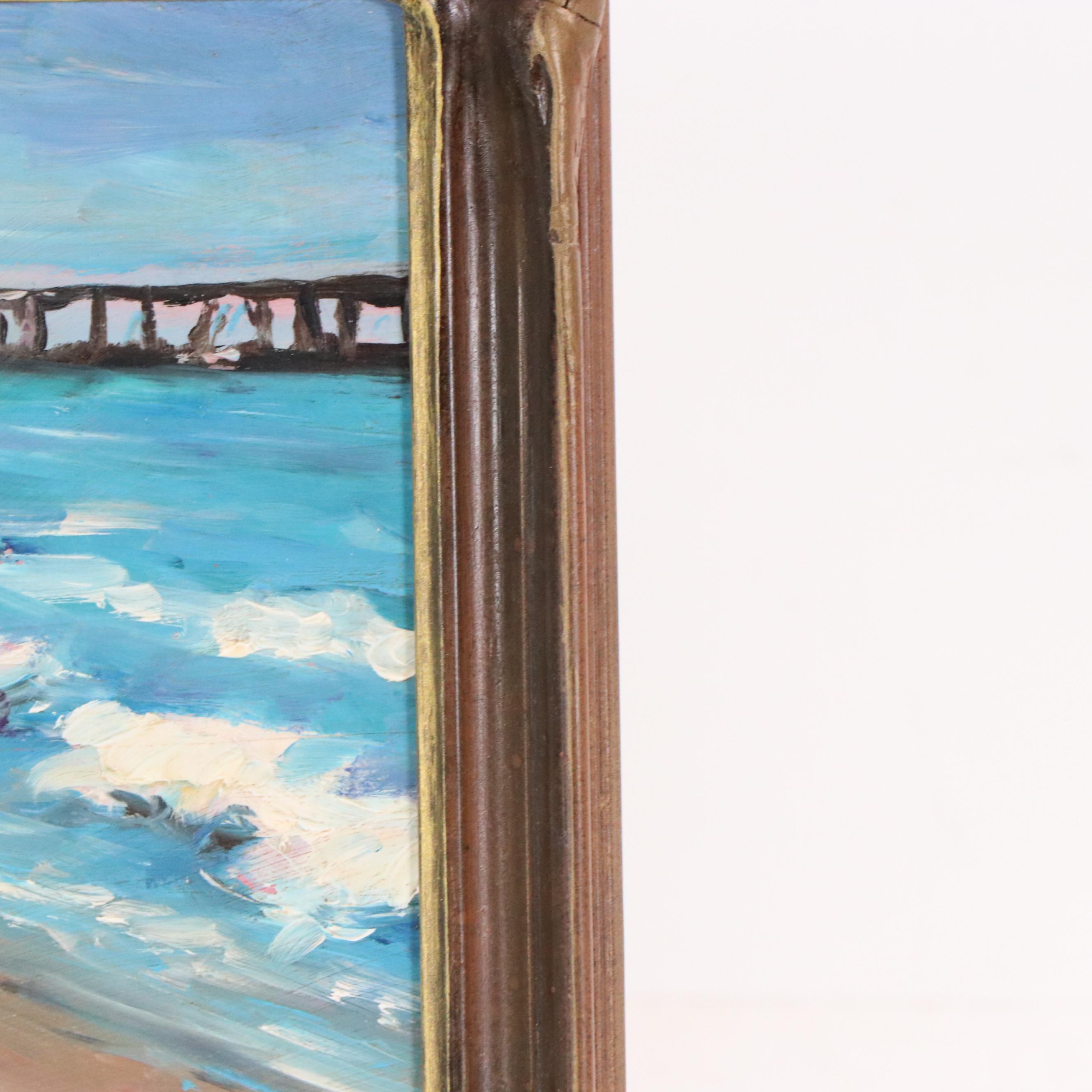 Suzanne Demarest French Coastal Scene Oil Painting, Circa 1940 | EBTH