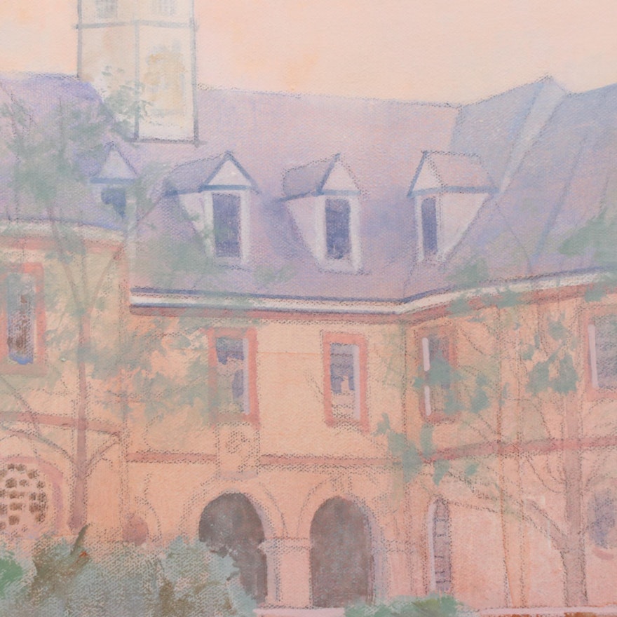William Benecke Landscape Oil Painting of Mansion | EBTH William Benecke Landscape Oil Painting of Mansion | EBTH