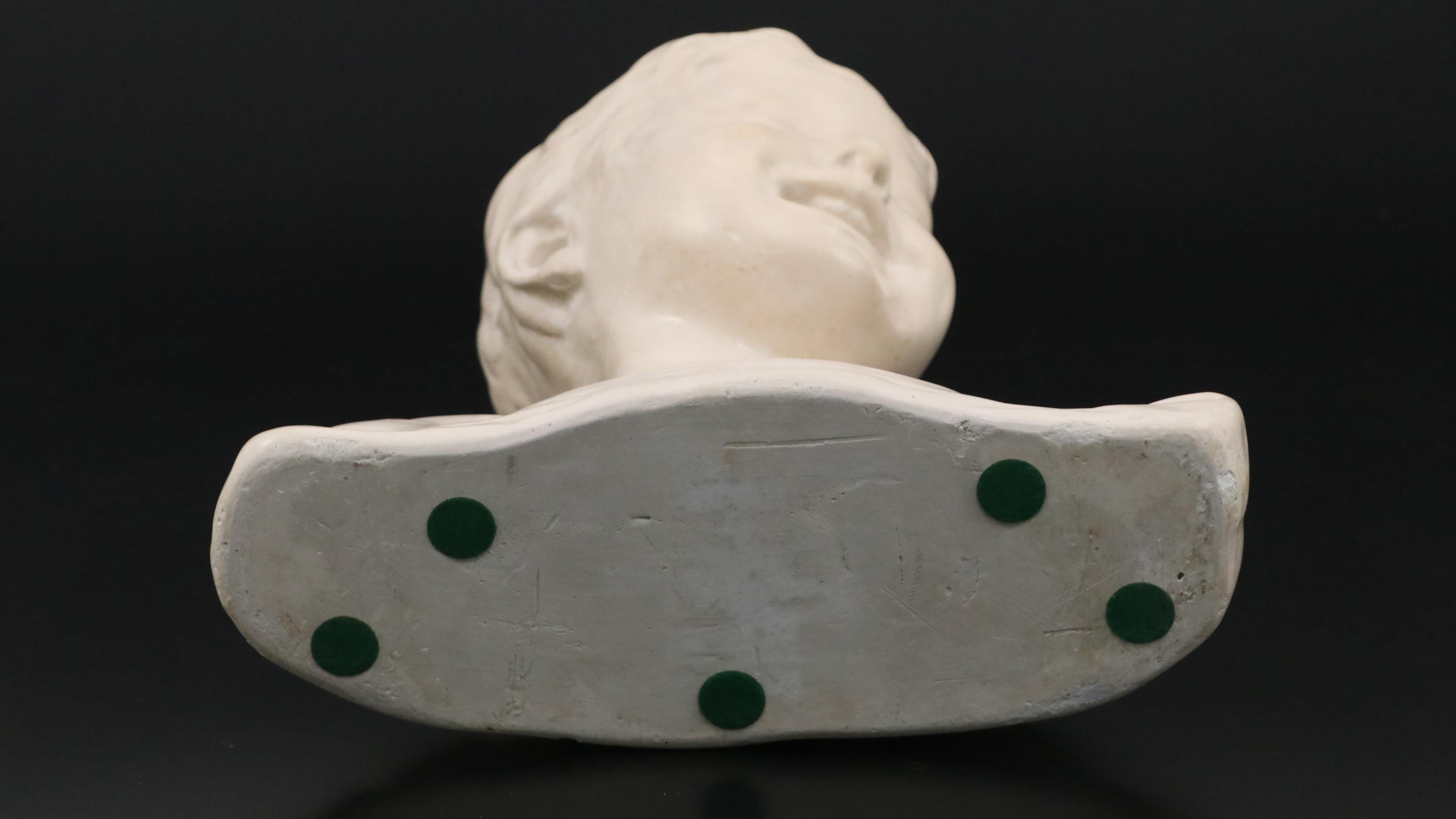 White Plaster Bust of Laughing Boy | Everything But The House