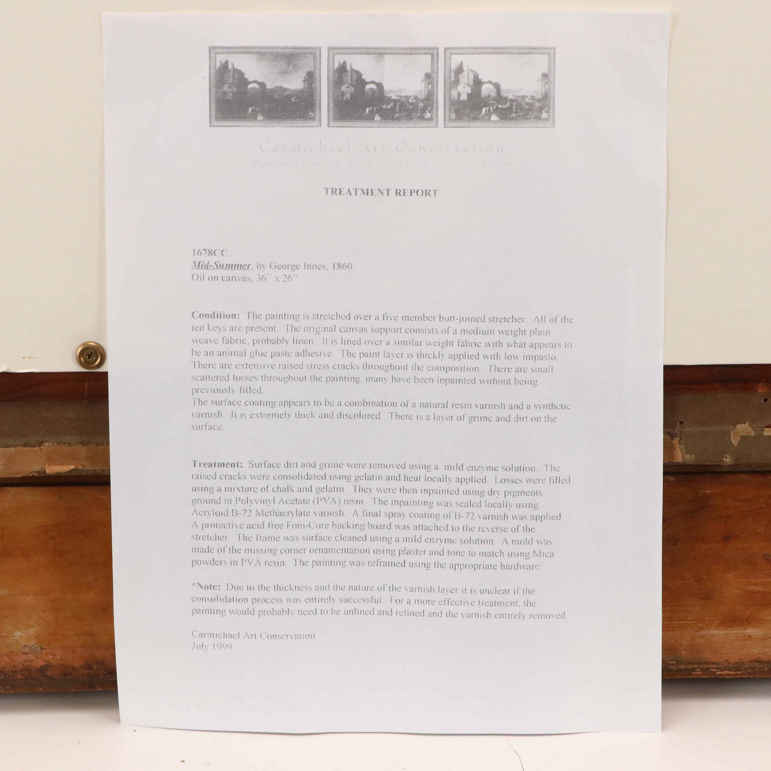 George Inness Oil Painting "Sunlight and Shadow (Midsummer)," 1860 ...