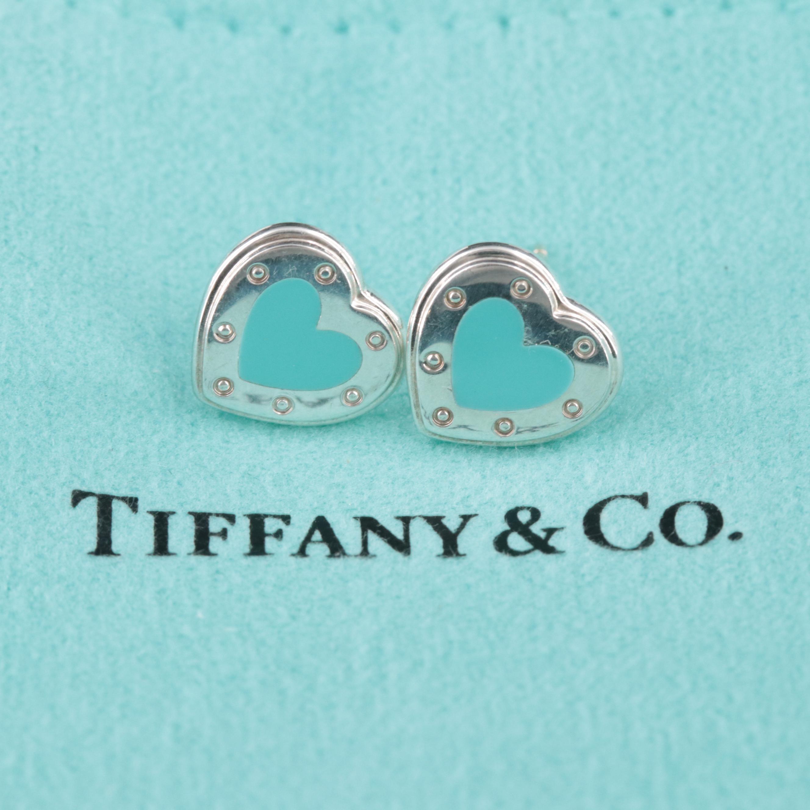 Tiffany blue heart earrings store