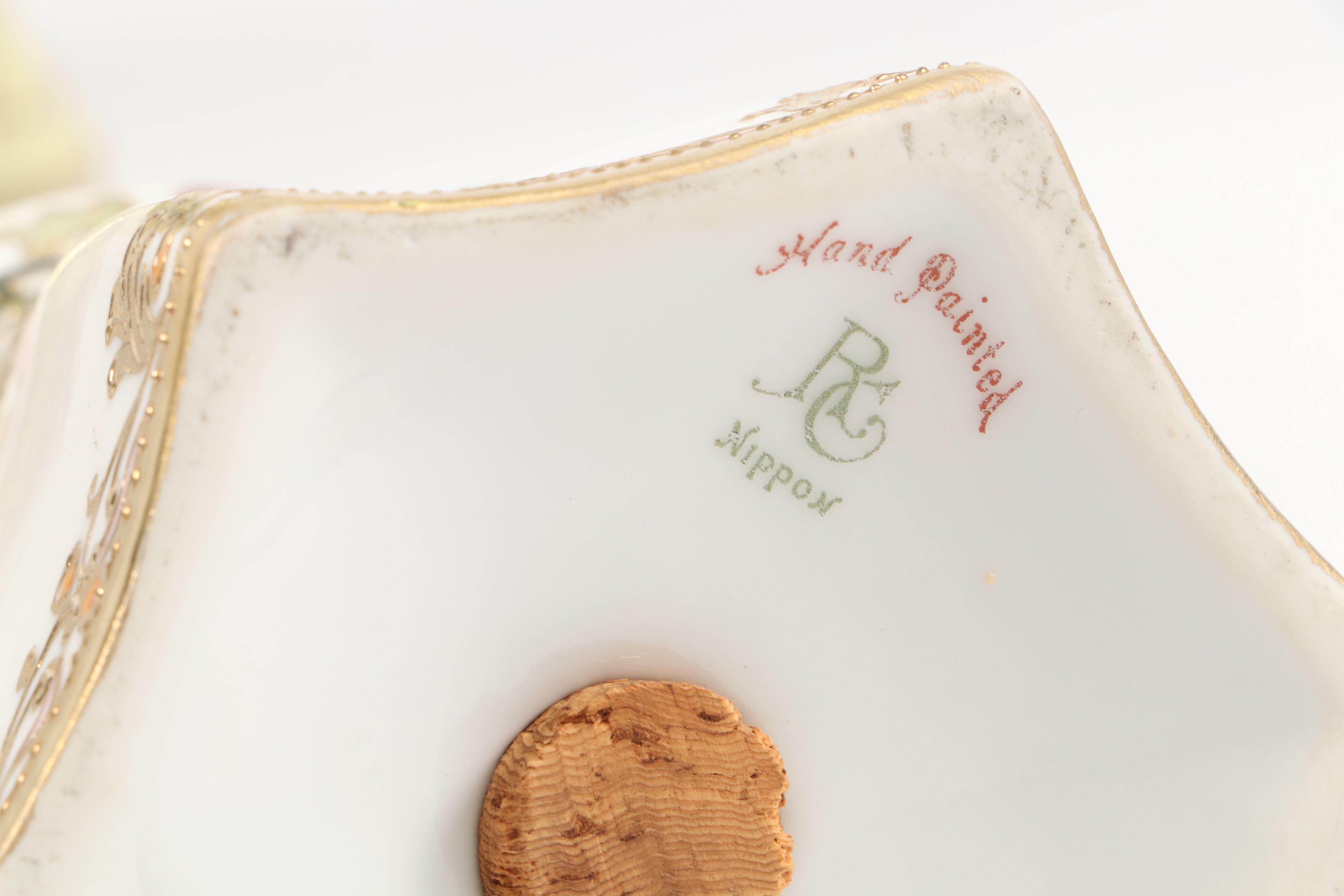 Morimura Brothers Porcelain Footed Bowl with More Porcelain Table ...