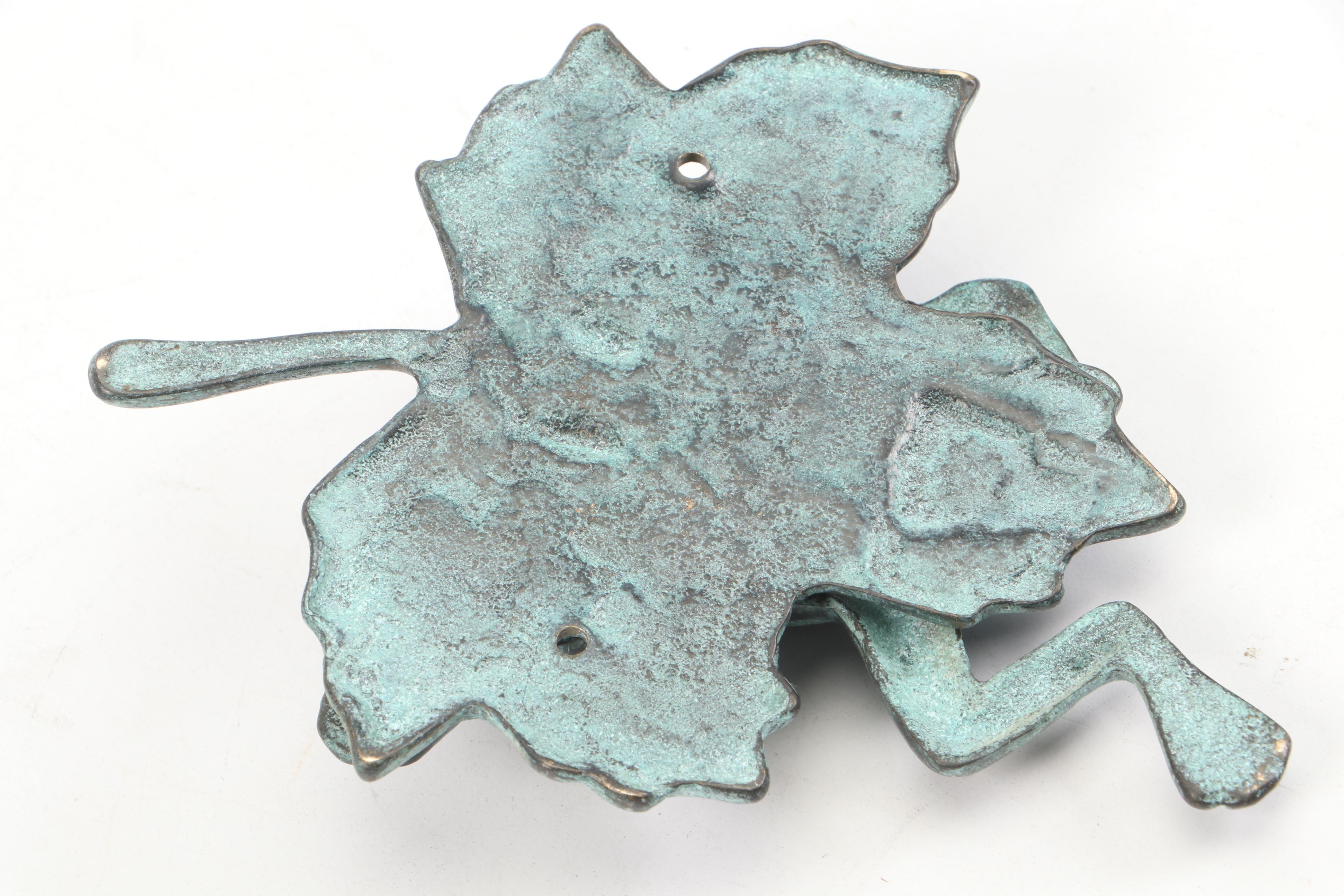 Verdigris Brass Frog Door Knocker | Everything But The House
